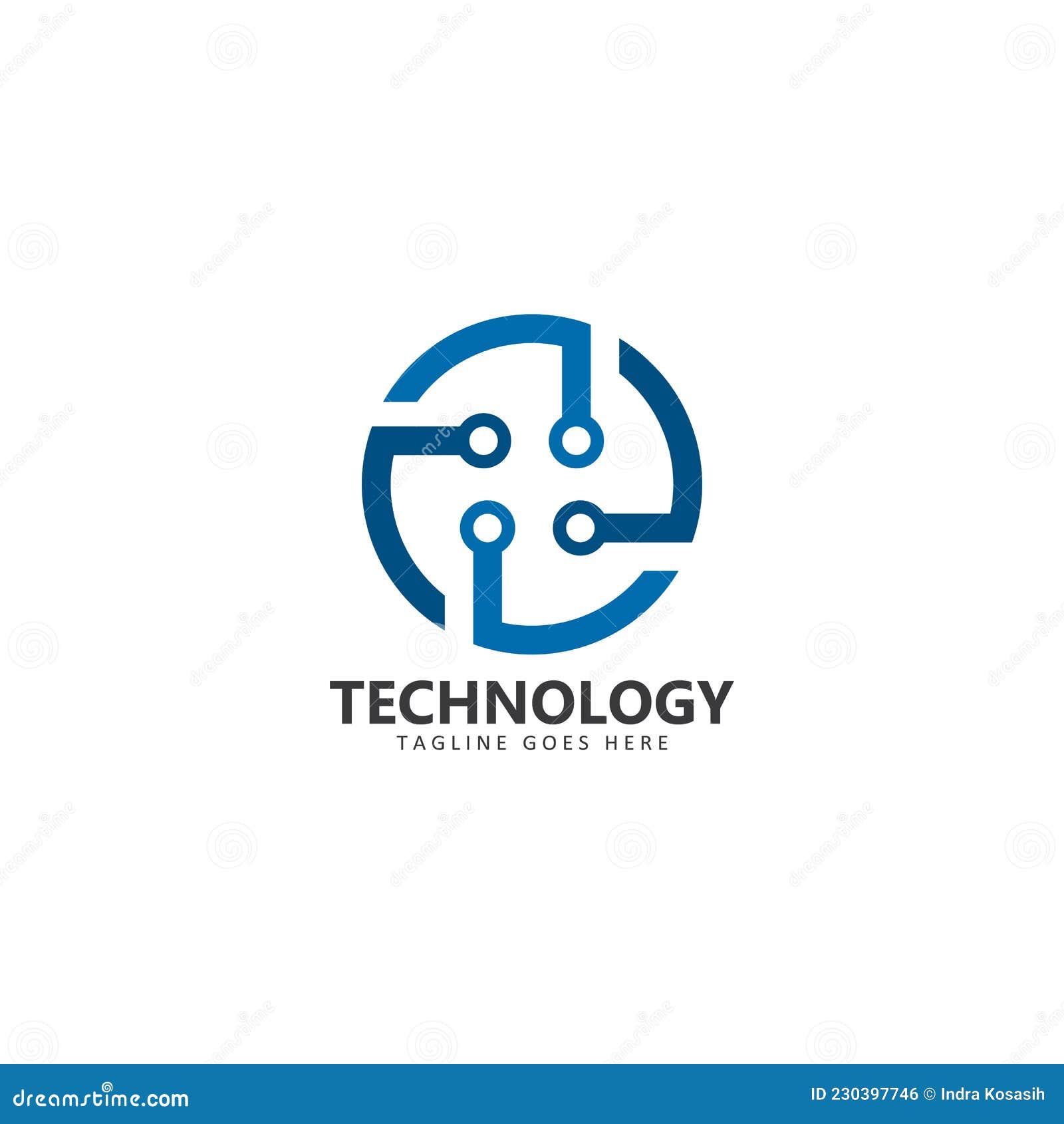 Vector Logo Technology Concept Illustration Stock Vector - Illustration ...