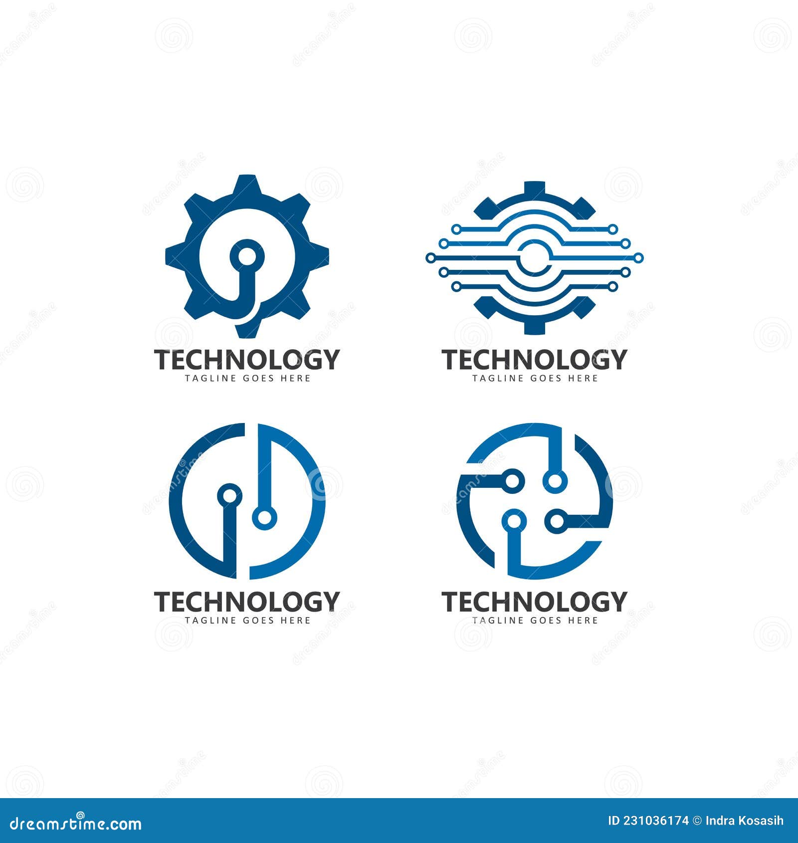 Vector Logo Technology Concept Illustration Stock Vector - Illustration ...