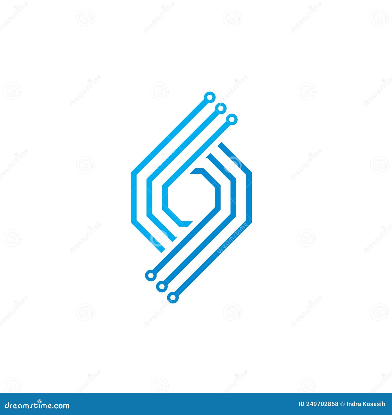 Vector Logo Technology Concept Illustration Stock Vector - Illustration ...