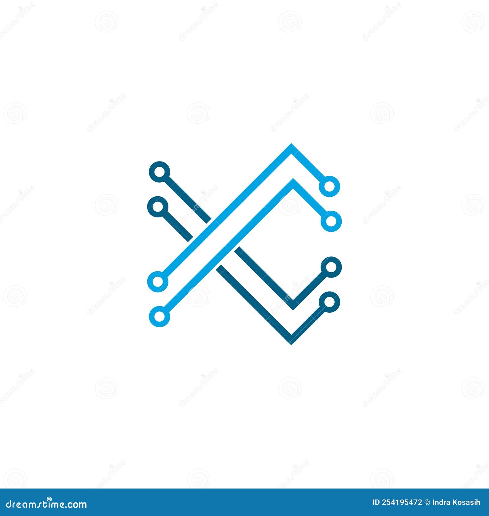 Vector Logo Technology Concept Illustration Stock Vector - Illustration ...