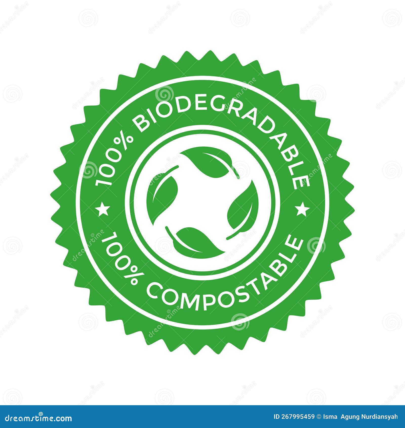 Vector Logo Template. 100 Biodegradable and Compostable Symbol. Circle ...