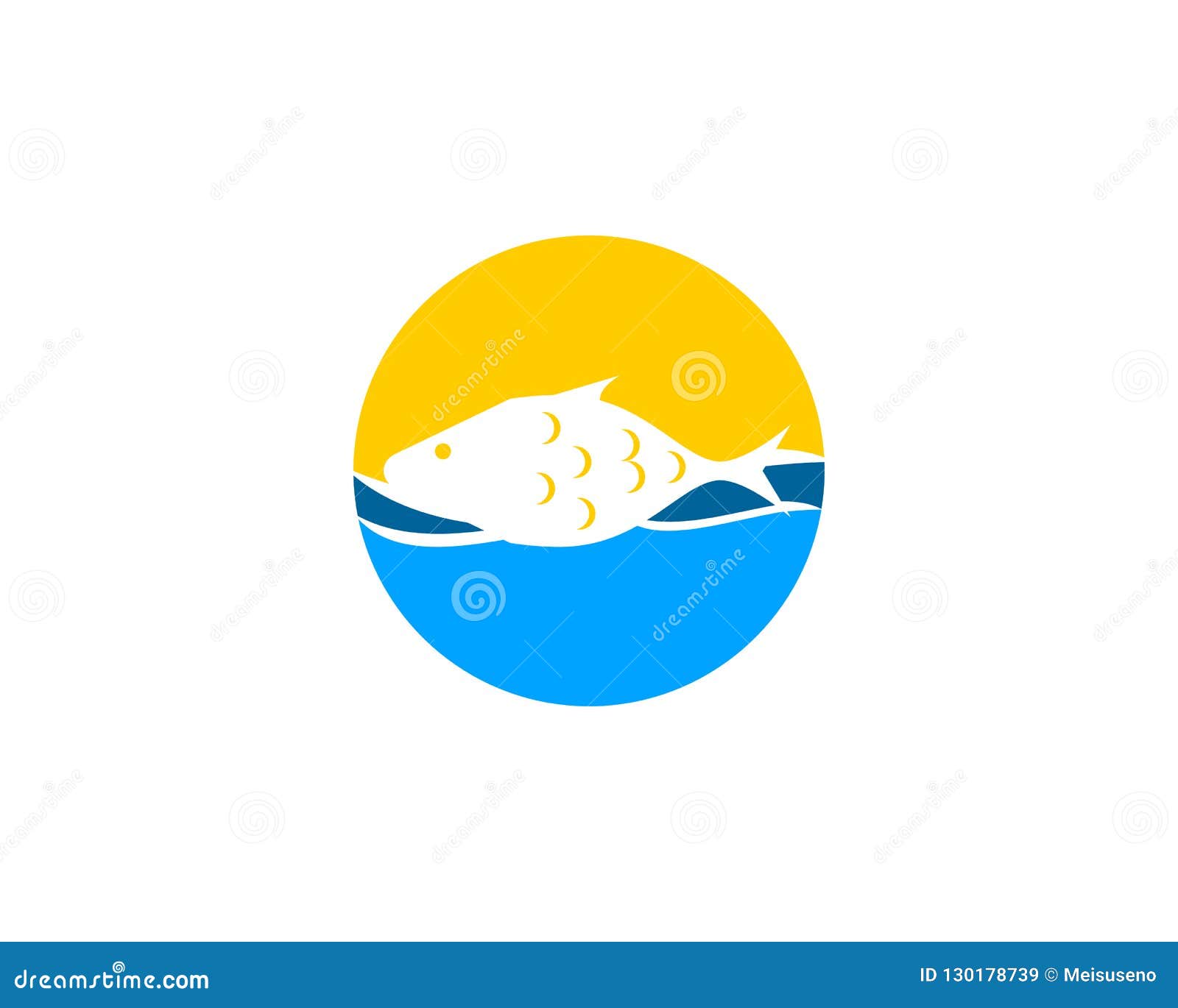 Vector Logo Template De Los Pescados Ilustración del Vector ...