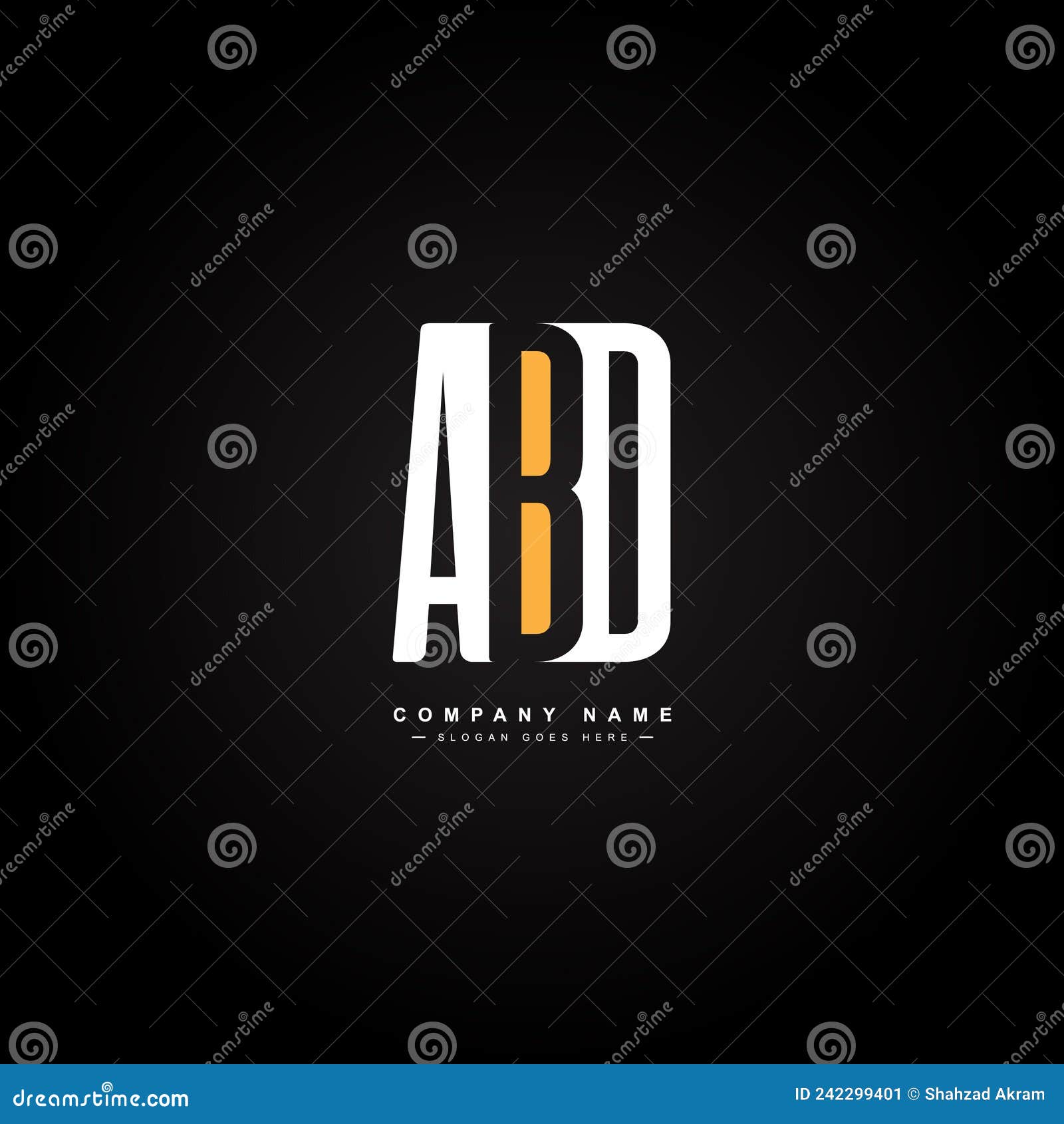 Vector Logo Template for Initials ABD - Simple Alphabet Letters Logo ...
