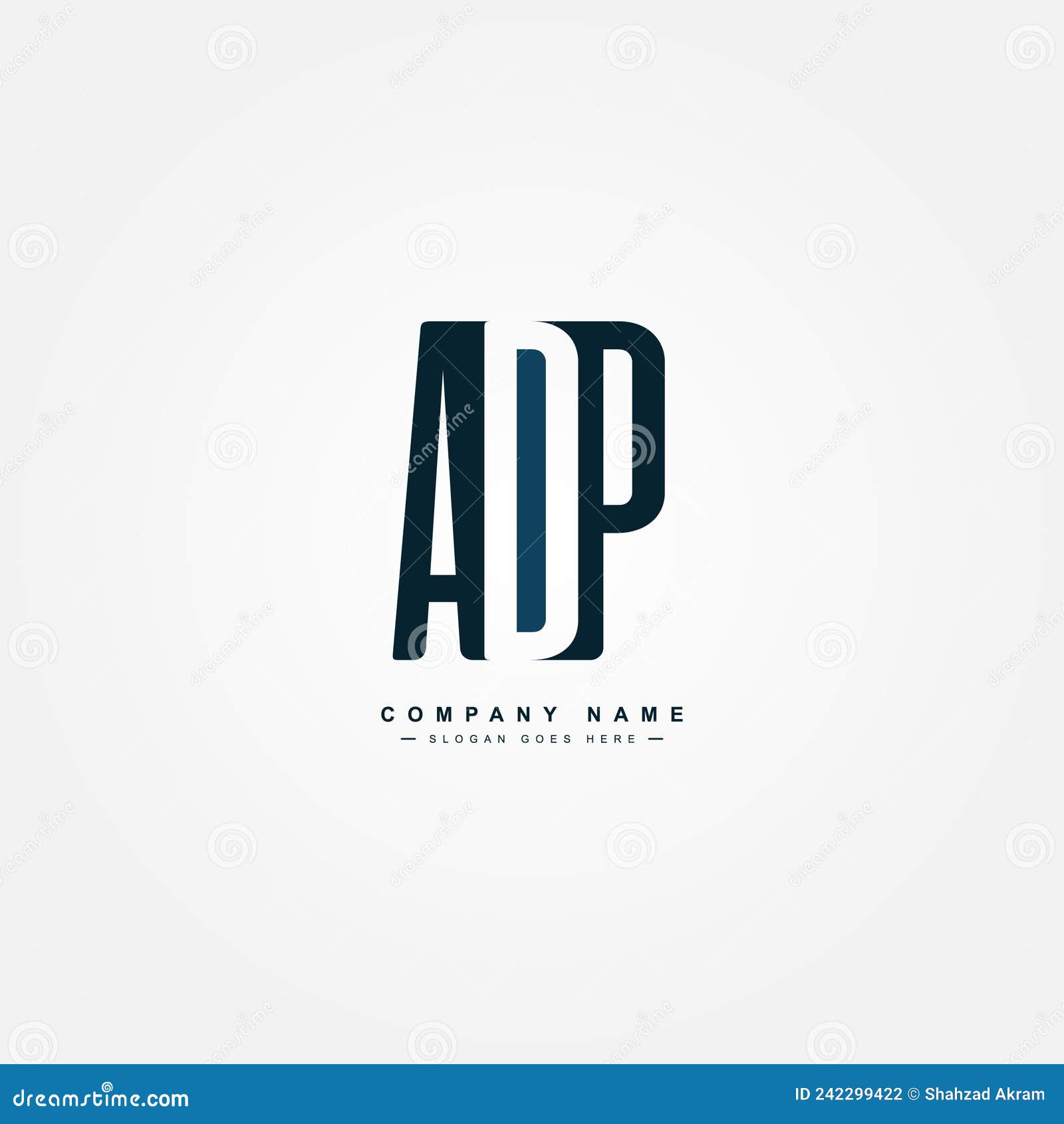 Vector Logo Template For Initials ADP - Simple Alphabet Letters Logo ...