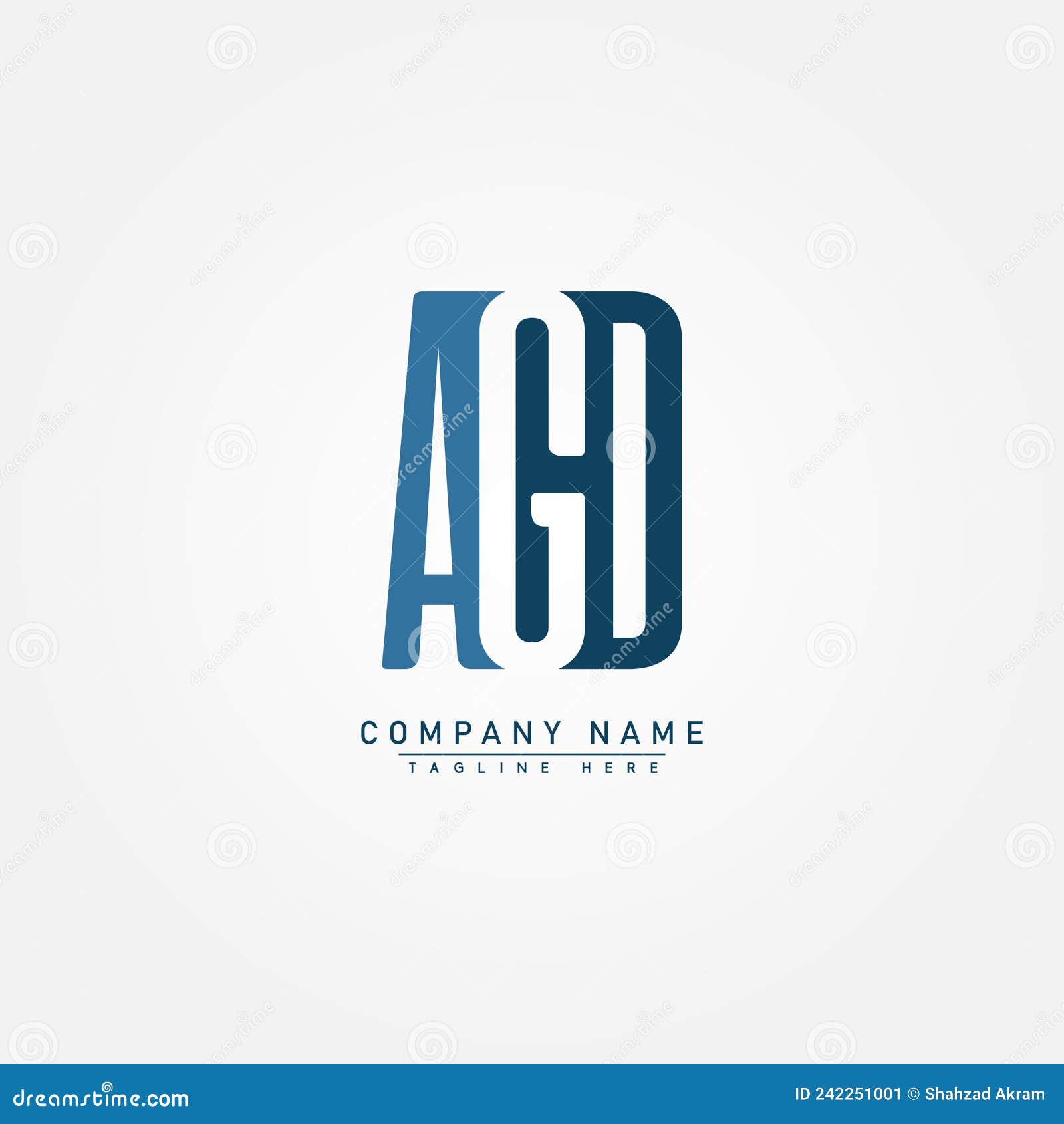 Vector Logo Template for Initials AGD - Simple Alphabet Letters Logo ...