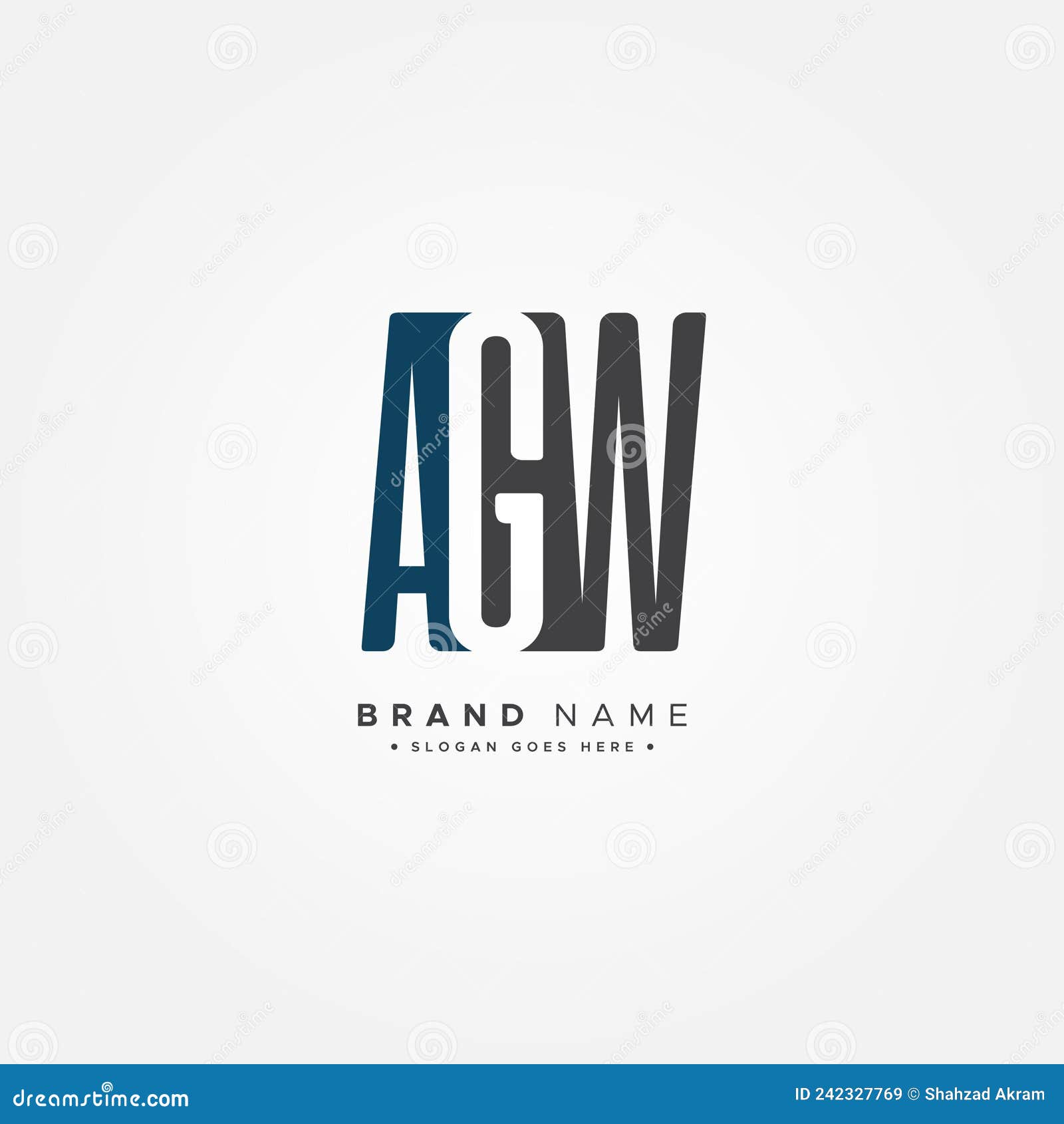 Vector Logo Template for Initials AGW - Simple Alphabet Letters Logo ...