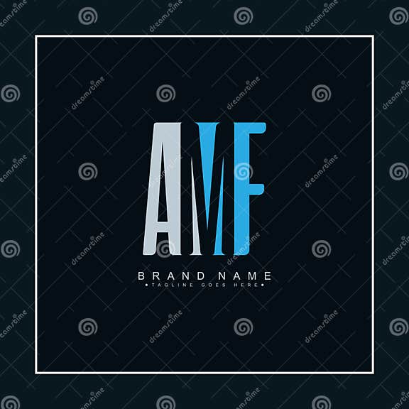Vector Logo Template for Initials AMF - Simple Alphabet Letters Logo ...