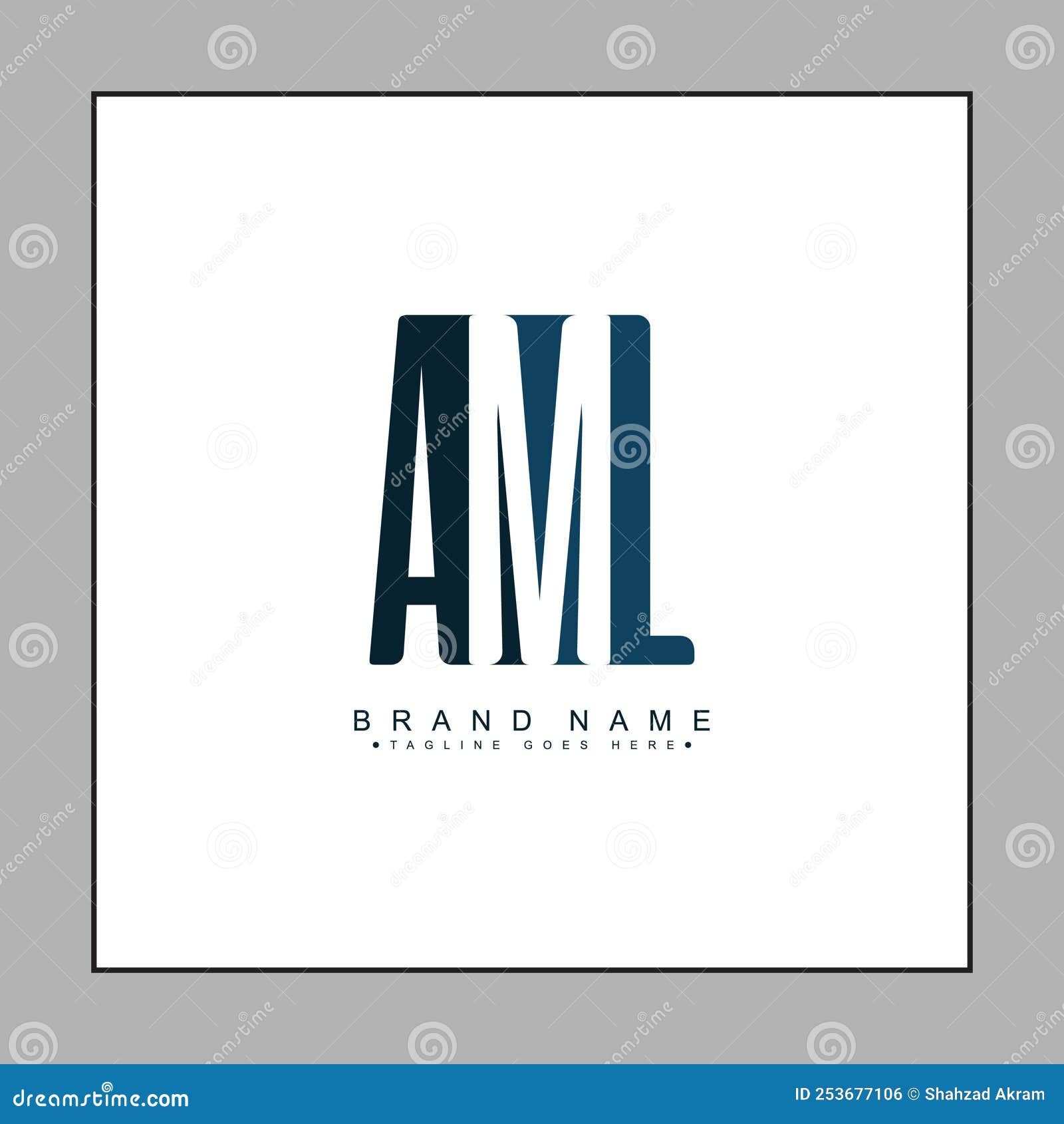 Vector Logo Template for Initials AML - Simple Alphabet Letters Logo ...