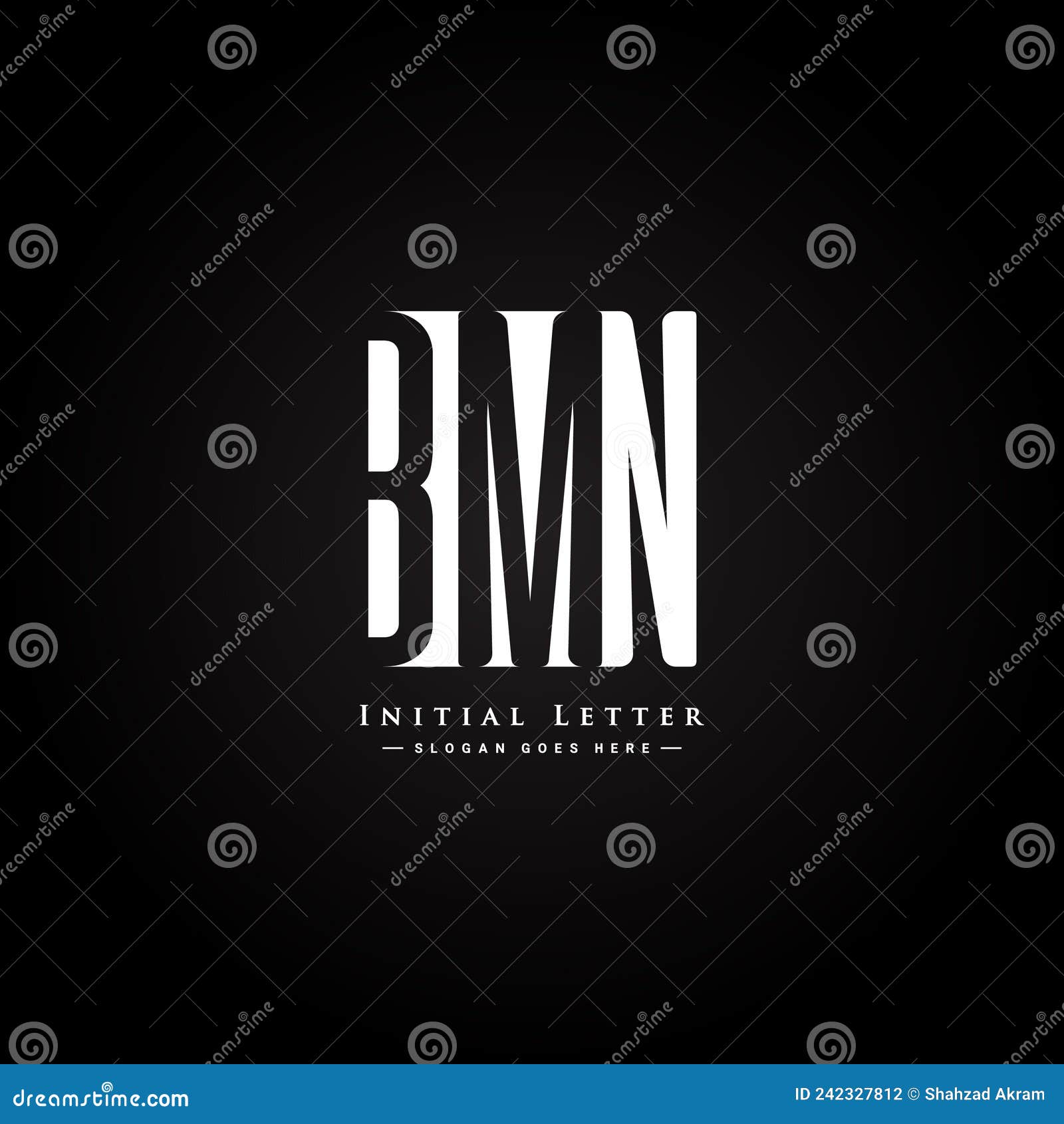 Vector Logo Template for Initials BMN - Simple Alphabet Letters Logo ...