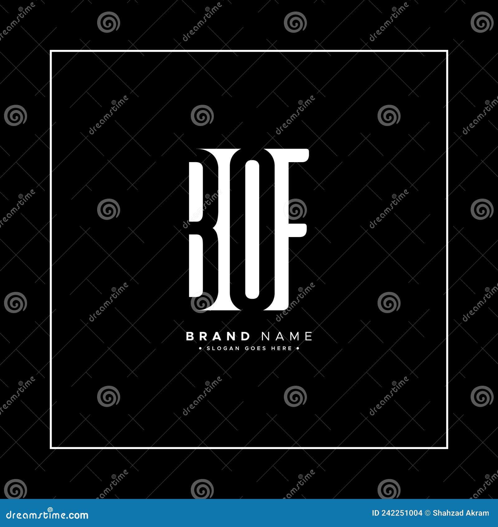 Vector Logo Template for Initials BOF - Simple Alphabet Letters Logo ...