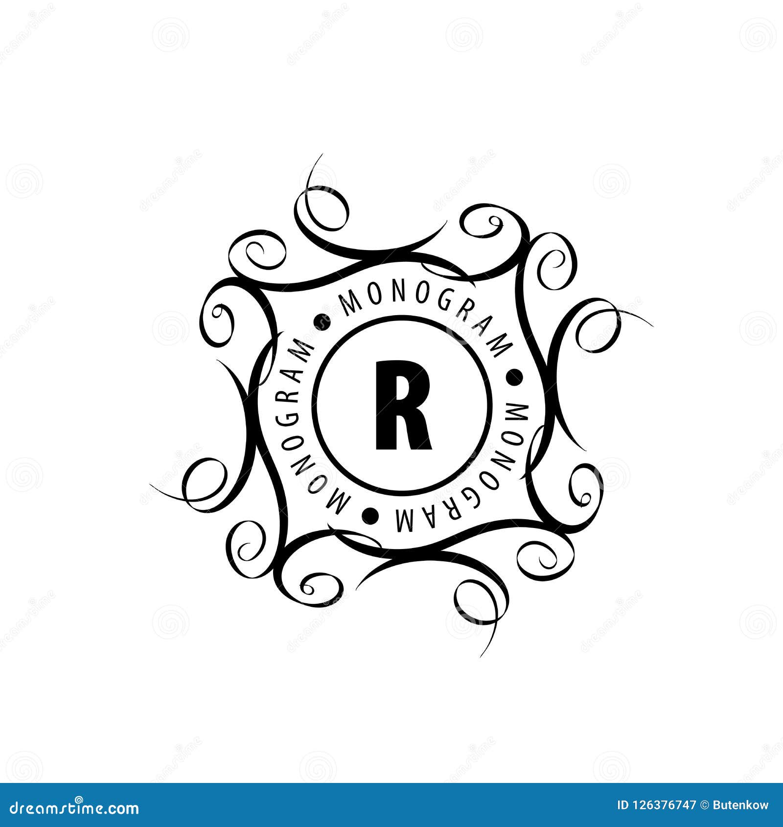 Monogram vector in frame stock vector. Illustration of heraldry - 126376747
