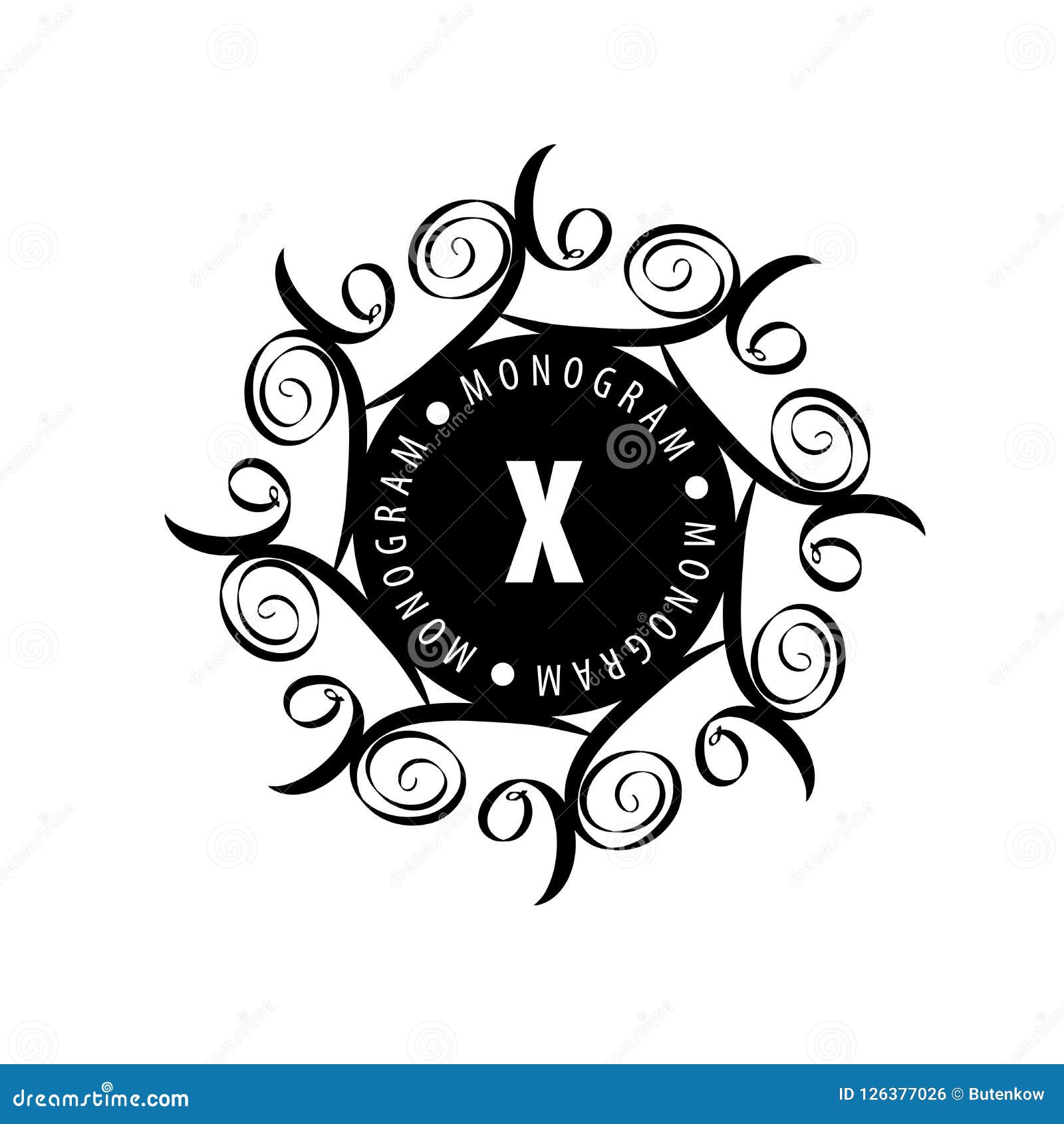 Monogram vector in frame stock vector. Illustration of emblem - 126377026