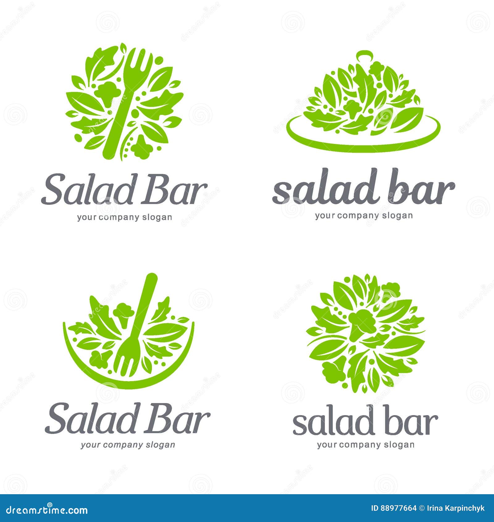 Salad Bar Logo. Cafe Or Restaurant Emblem. Plate With Fork, Spoon And ...