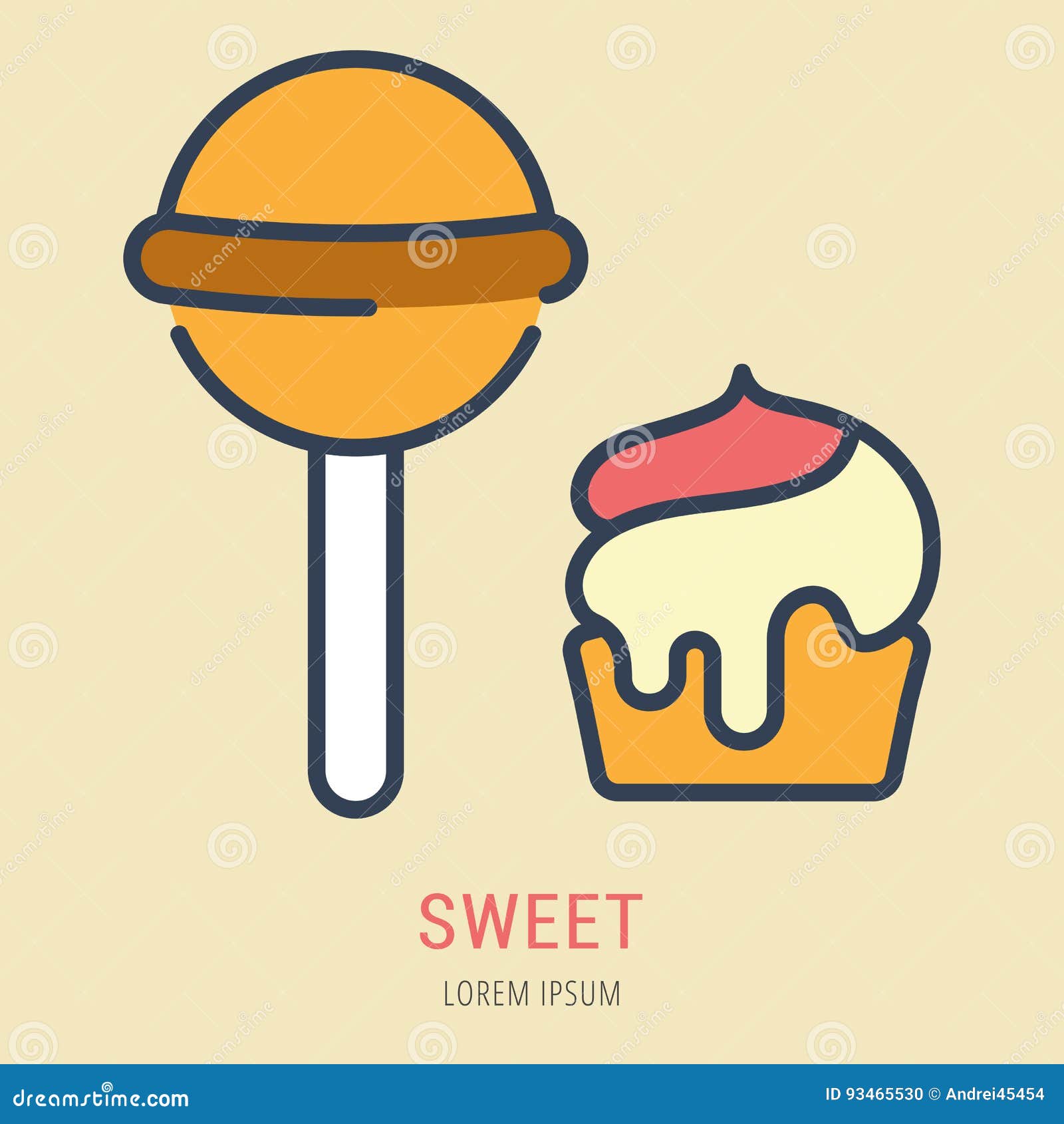 Vector Logo Template Sweet Simple Stock de ilustración - Ilustración de ...