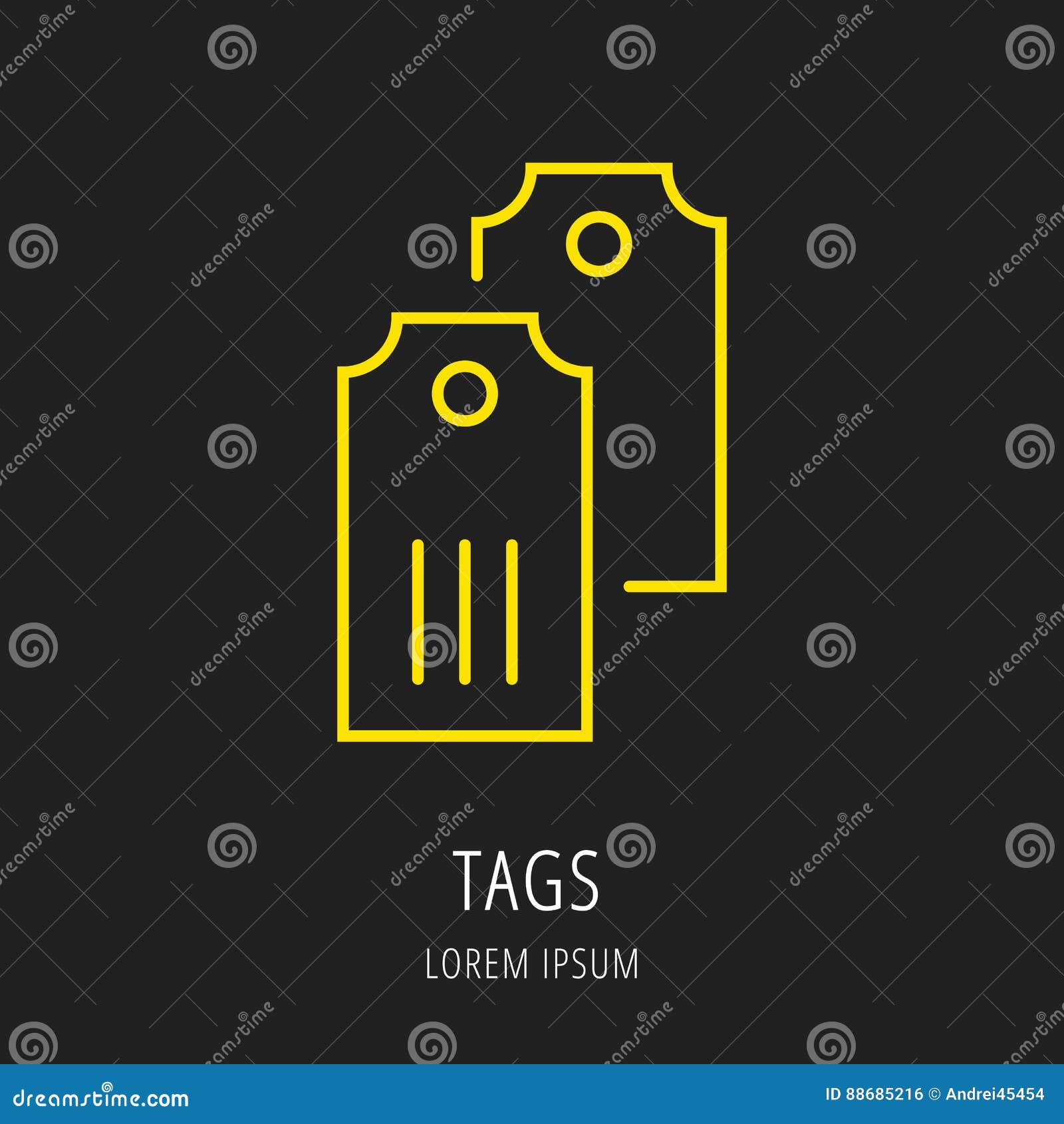 Vector Logo Template Tags Simple Stock de ilustración - Ilustración de ...
