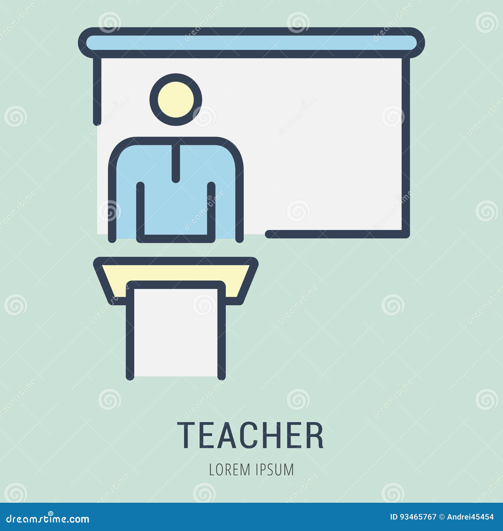 Vector Logo Template Teacher Simple Stock de ilustración - Ilustración ...