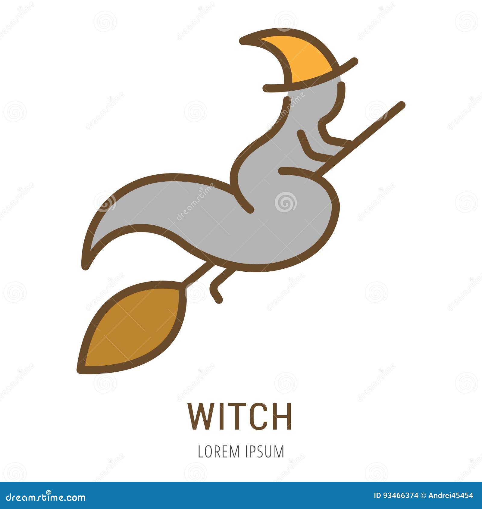 Vector Logo Template Witch Simple Stock de ilustración - Ilustración de ...