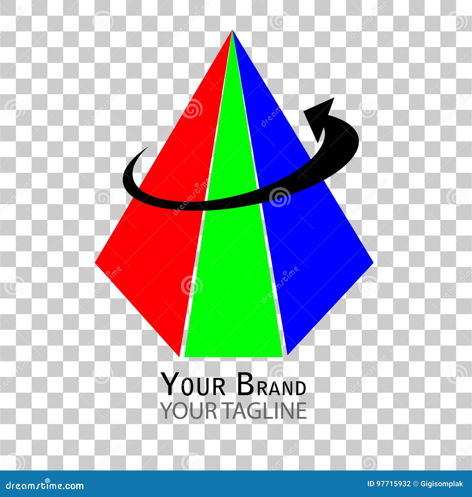 Three Triangle Logo Isolated On White Background For Your Web, M ...