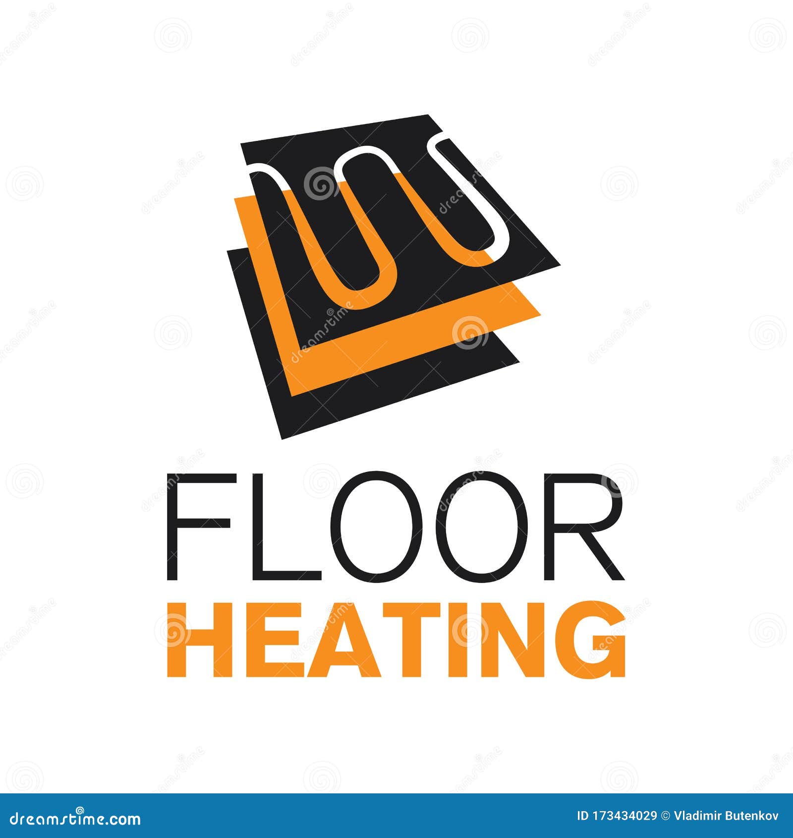 Vector Logo of Underfloor Heating and Heat Stock Illustration ...