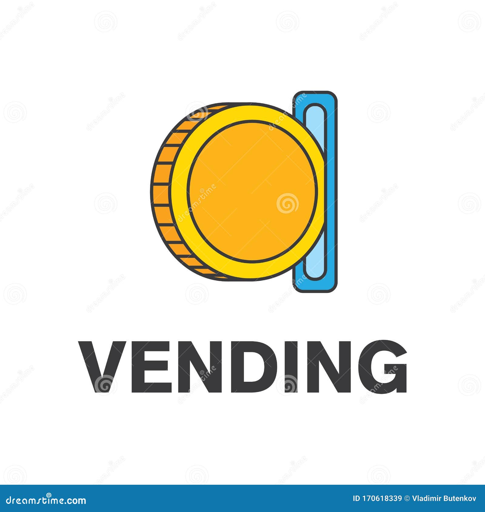 Vector Logo of a Vending Machine with Food Stock Illustration ...