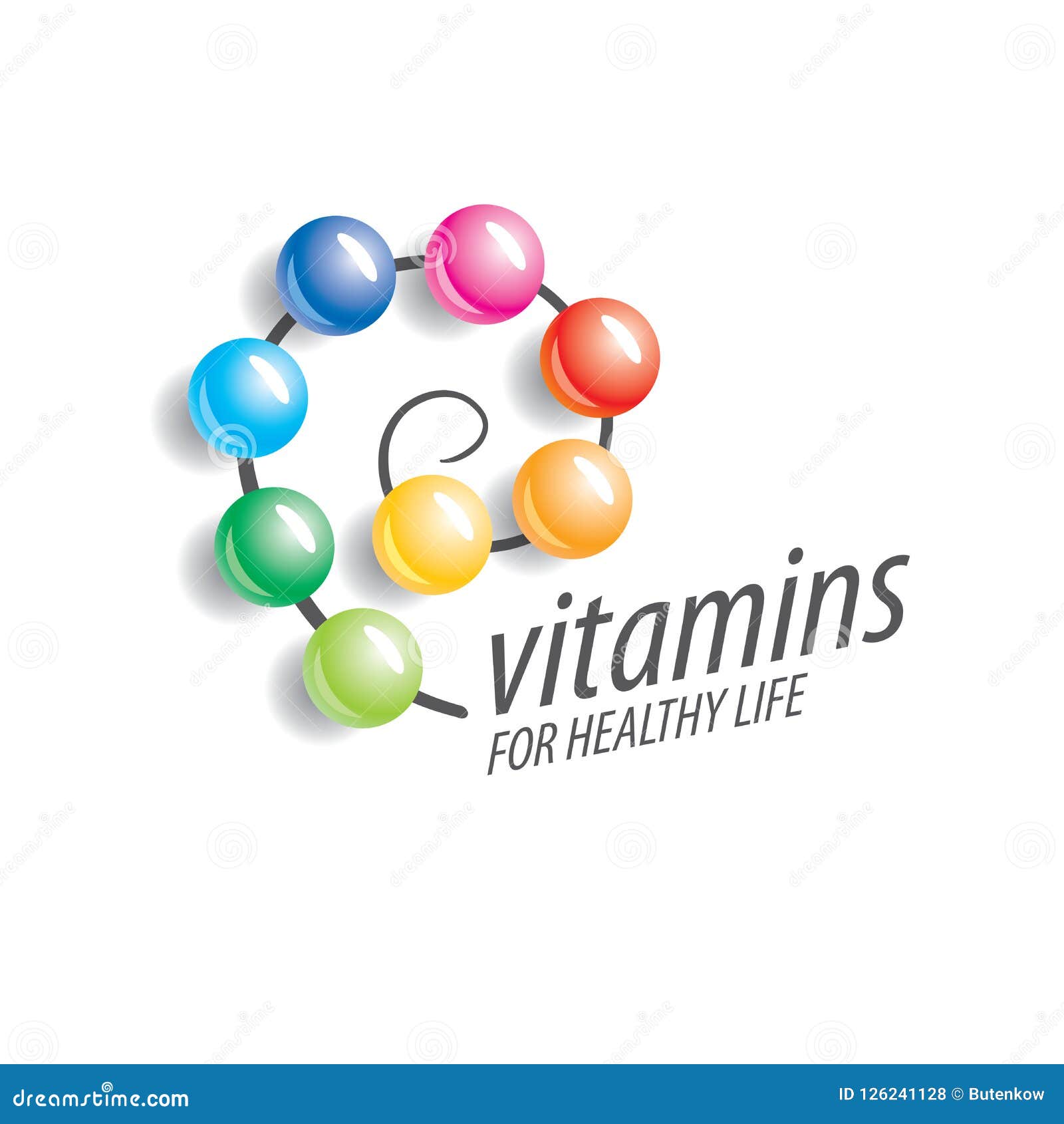 Vector logo vitamins stock vector. Illustration of food - 126241128