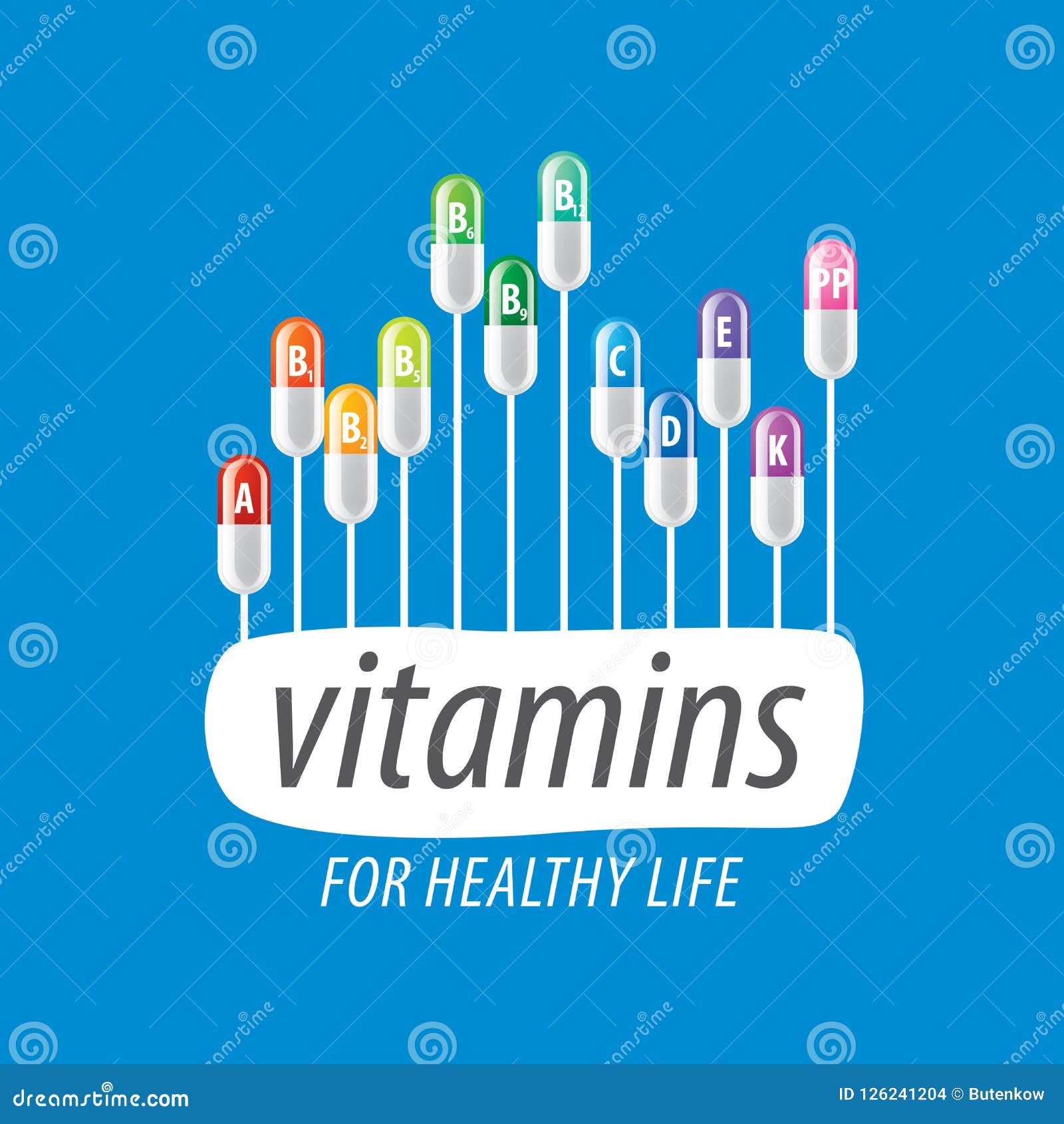 Vector logo vitamins stock vector. Illustration of healthy - 126241204