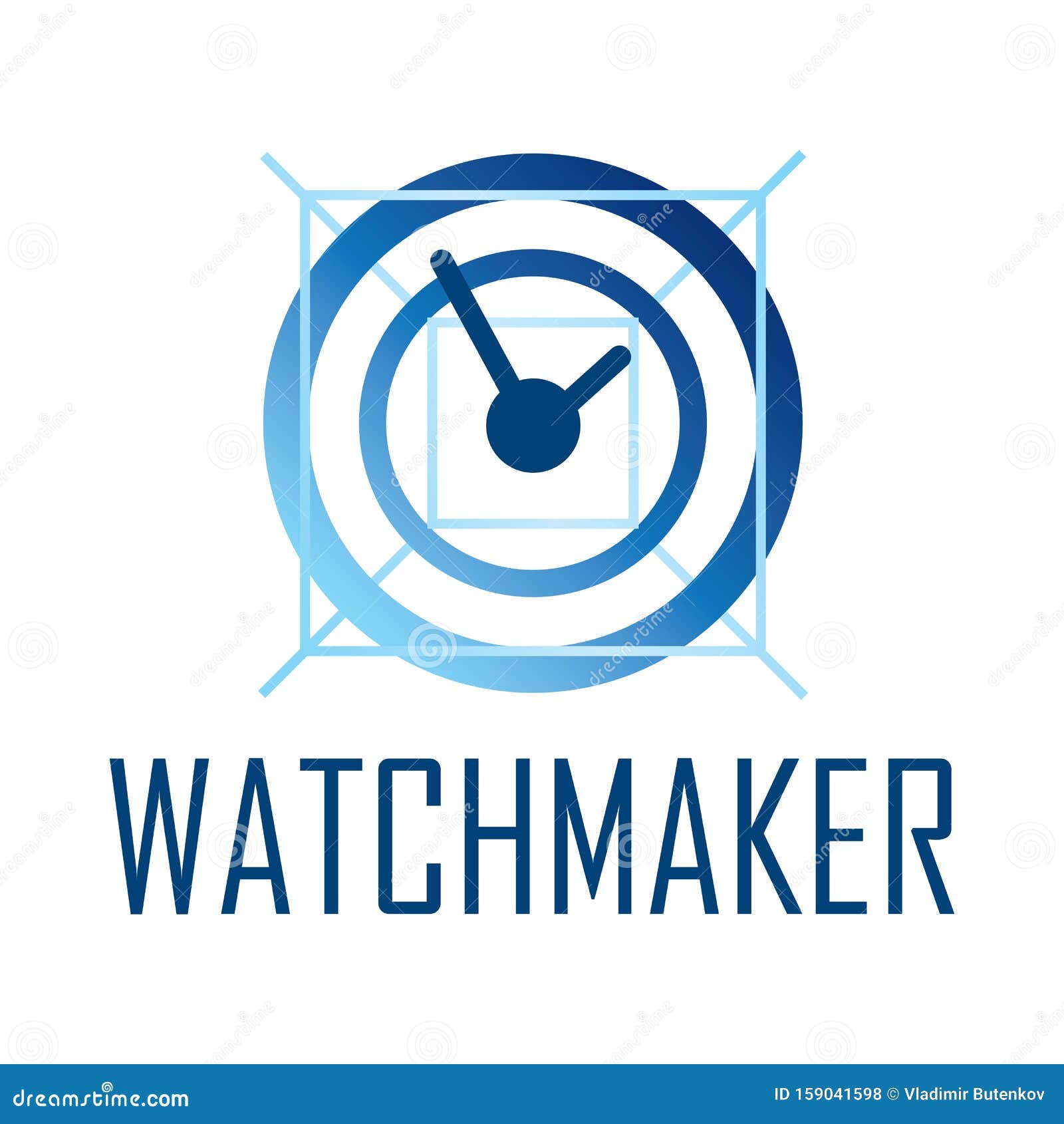 Watchmaker Logo Design, Monochrome Vintage Clock Repair Service Emblem ...