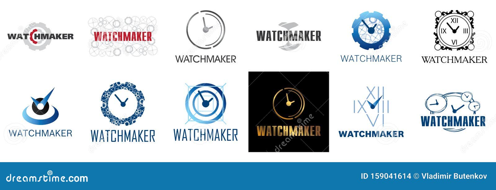 Watchmaker Or Clockmaker Abstract Logo. Watchmaking School Sign. Watch ...