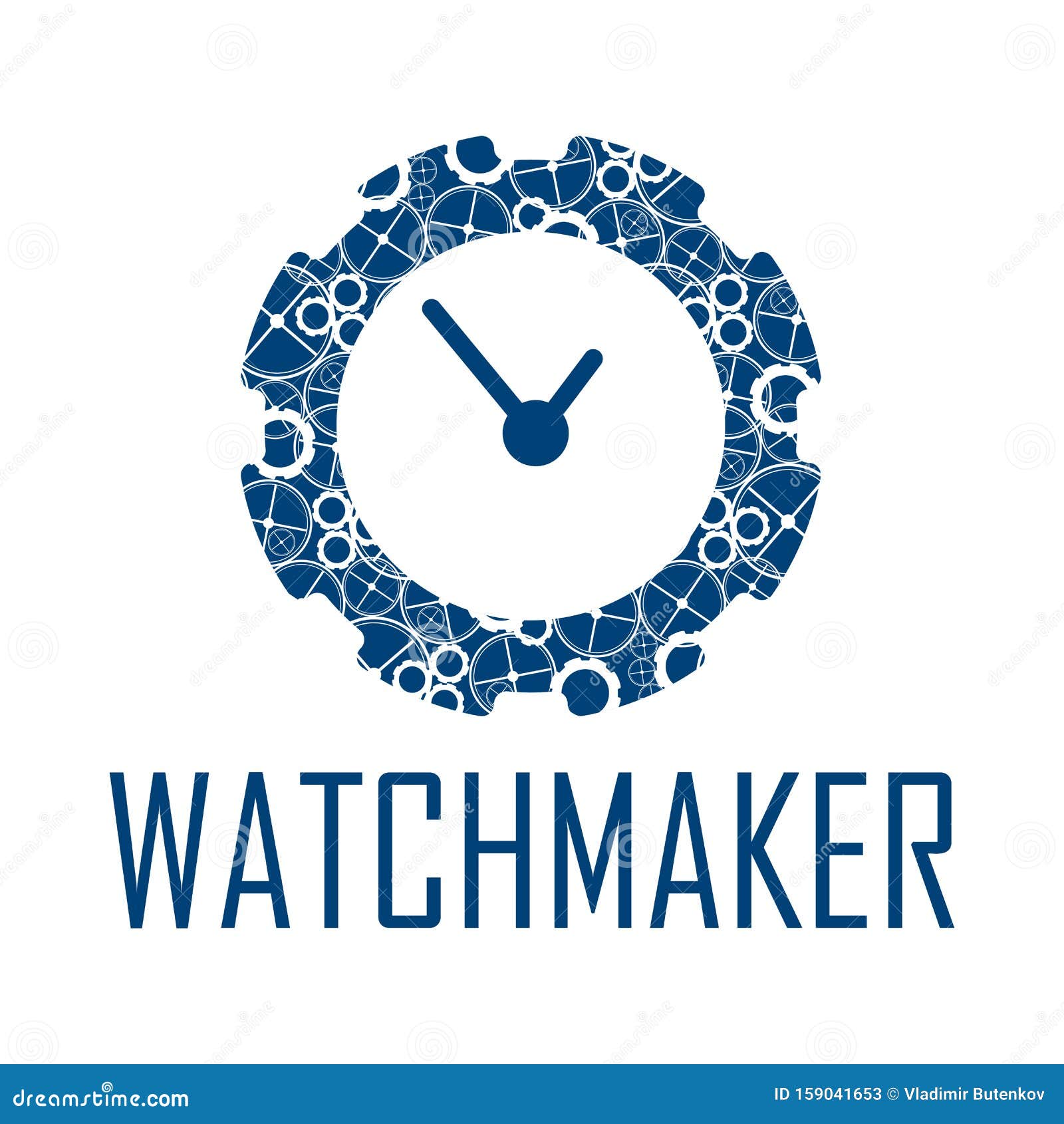 Watchmaker Logo Design, Monochrome Vintage Clock Repair Service Emblem ...