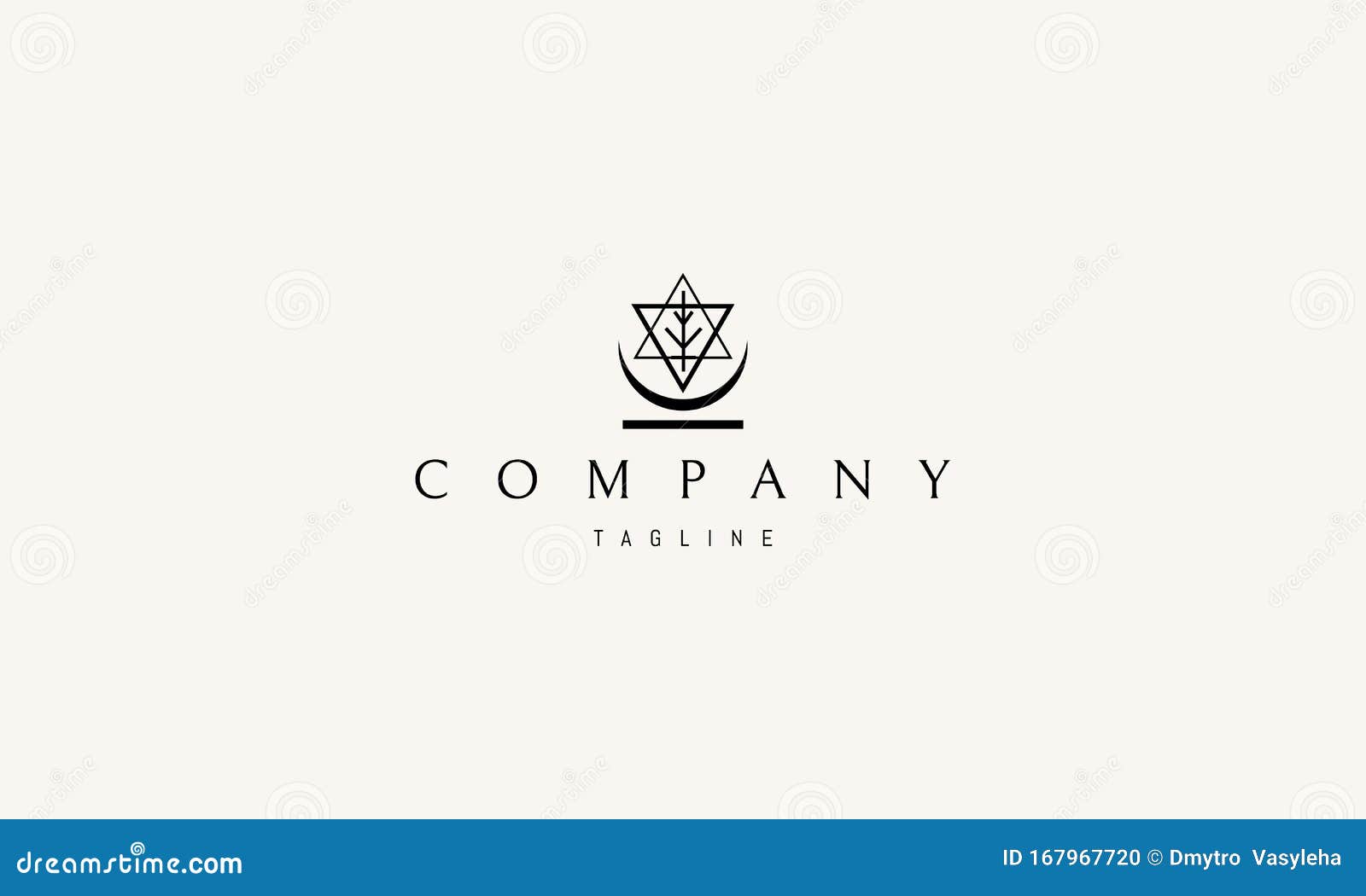 Vector Logo on Which an Abstract Image of an Ancient Sign and the Moon ...