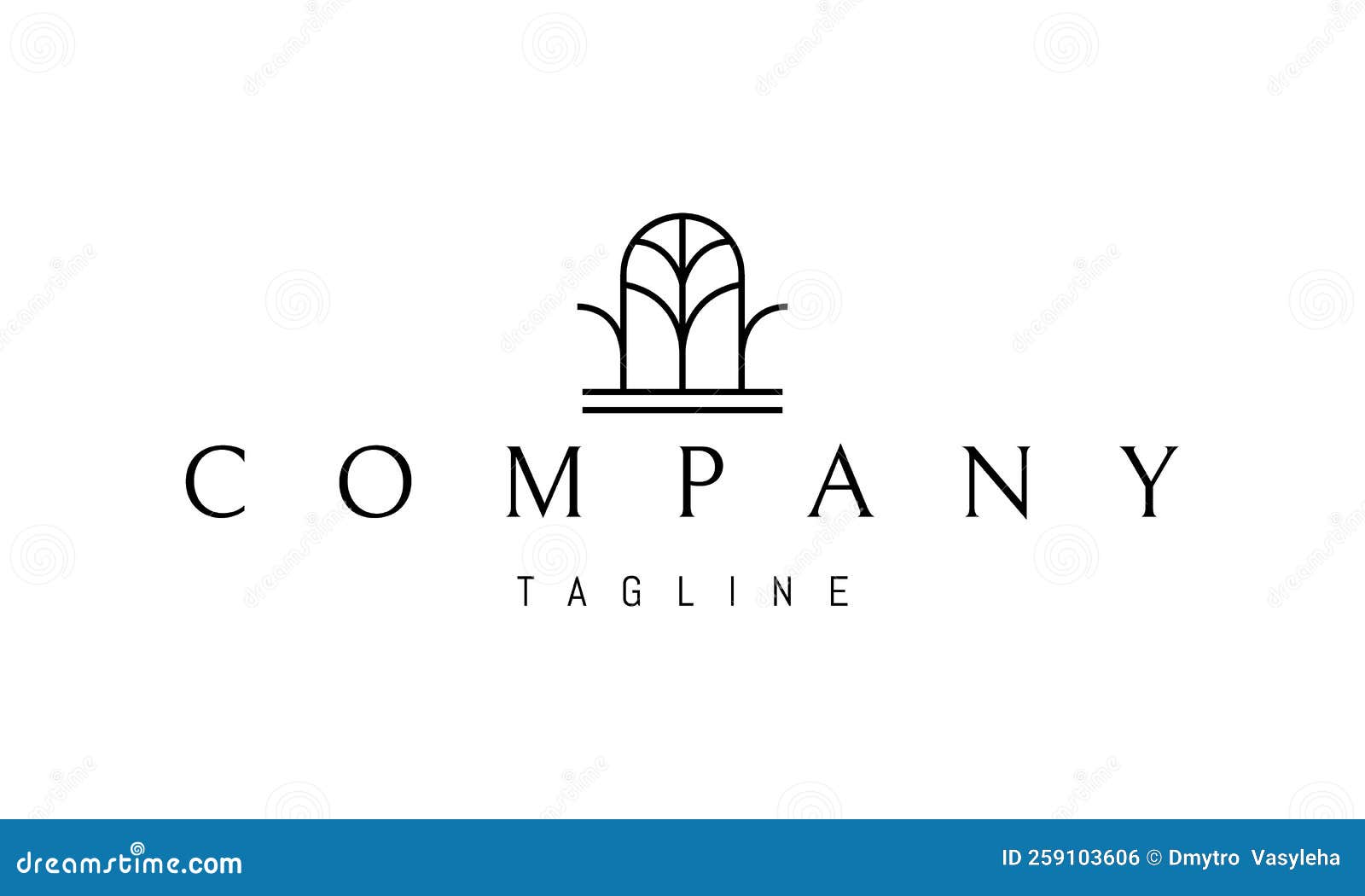 Vector Logo on Which an Abstract Image of an Arched Gate with a Tree ...