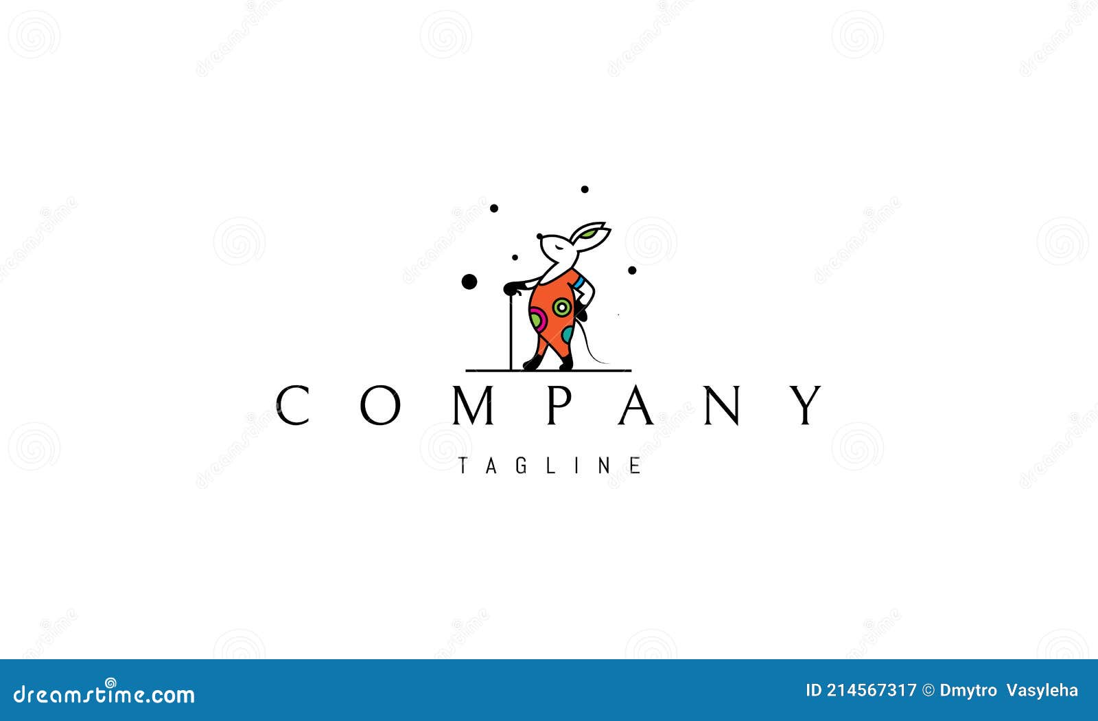 Vector Logo on Which an Abstract Image of an Arrogant Mouse with a Cane ...