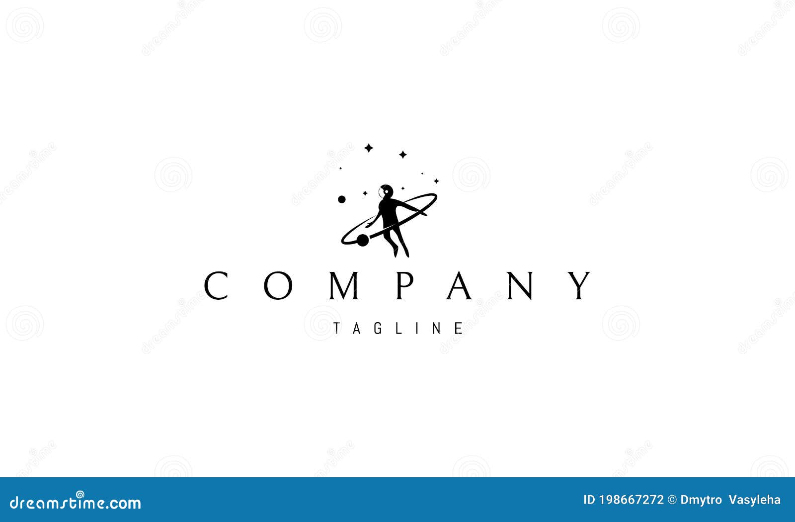 Vector Logo on Which an Abstract Image of an Astronaut in Open Space ...