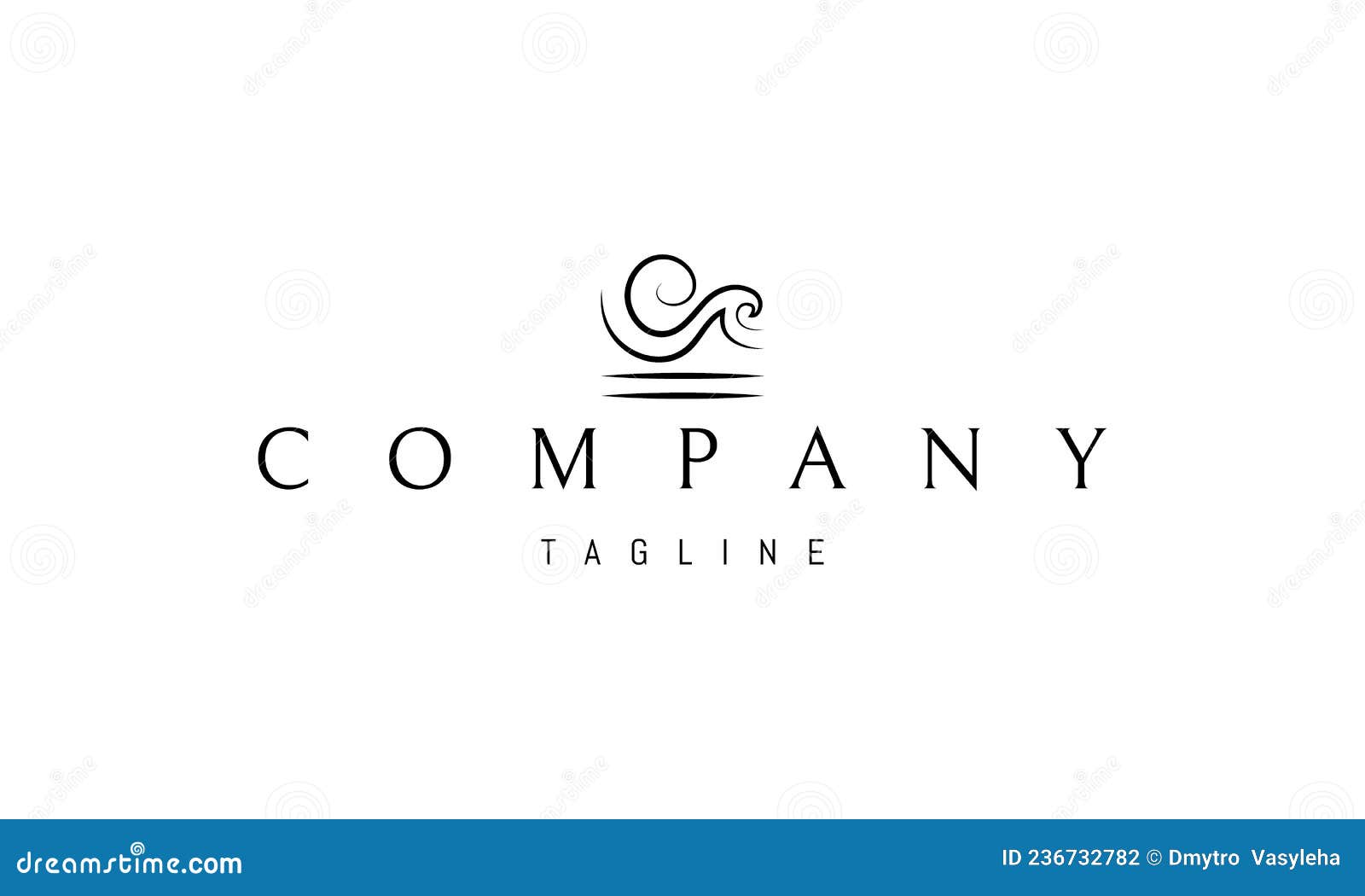 Vector Logo on Which an Abstract Image of a Big Wave in a Linear Style ...