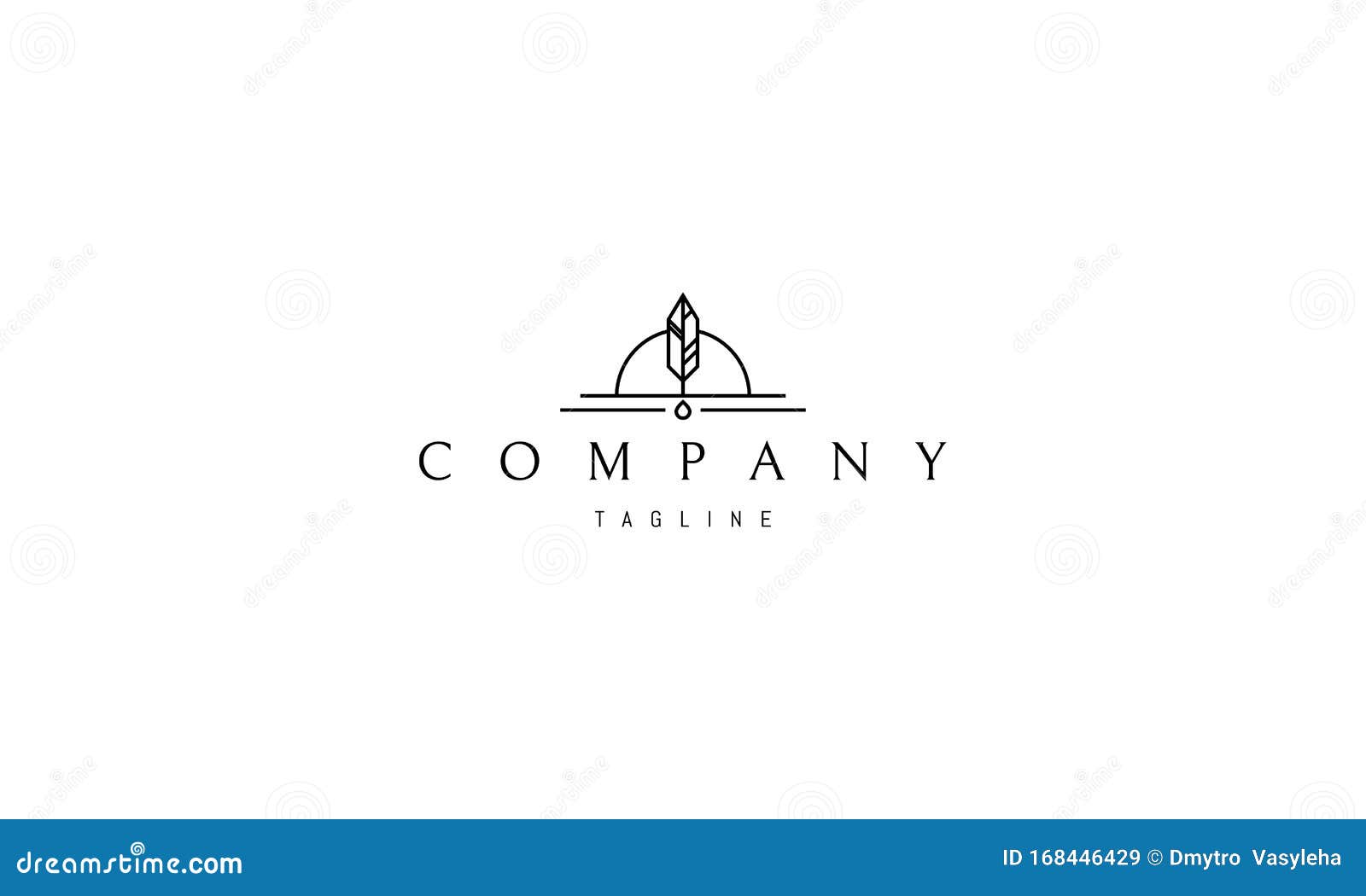 Vector Logo on Which an Abstract Image of a Bird Feather on a Sunset ...