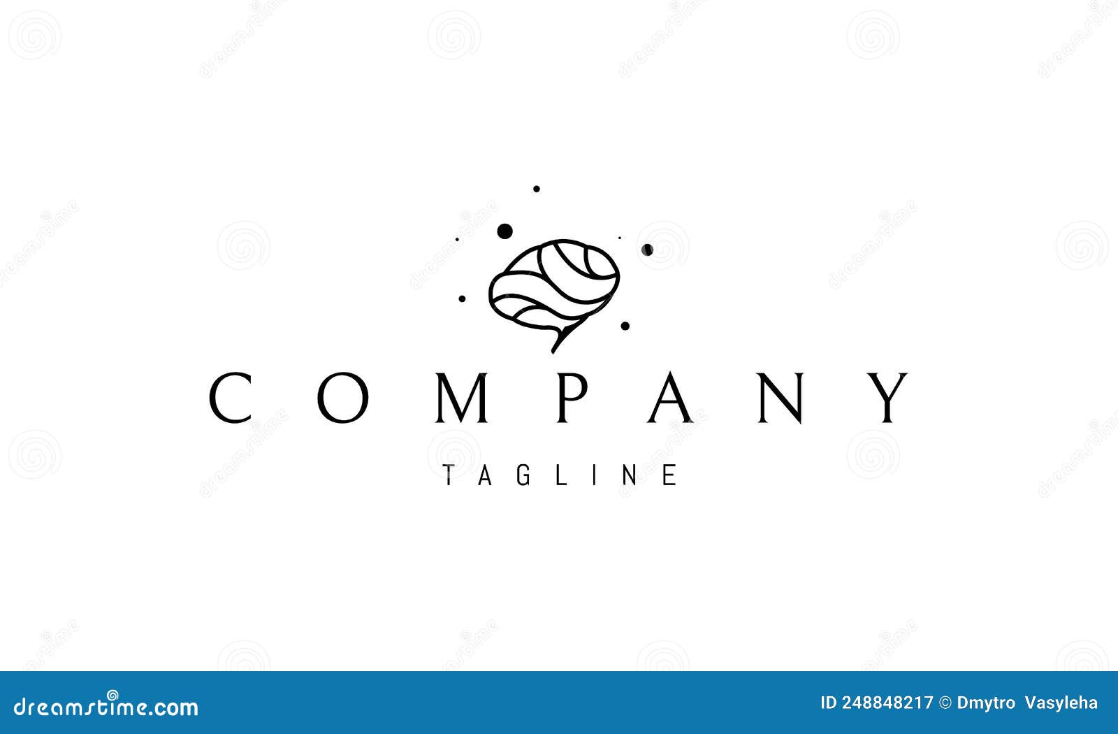 Vector Logo on Which an Abstract Image of the Brain with Convolutions ...