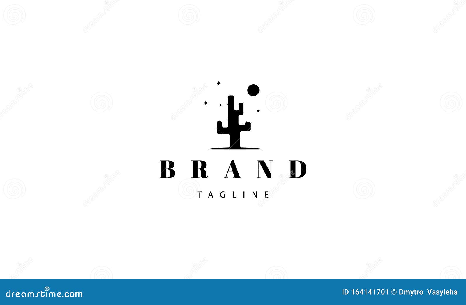 Vector Logo on Which an Abstract Image of a Cactus. Stock Vector ...