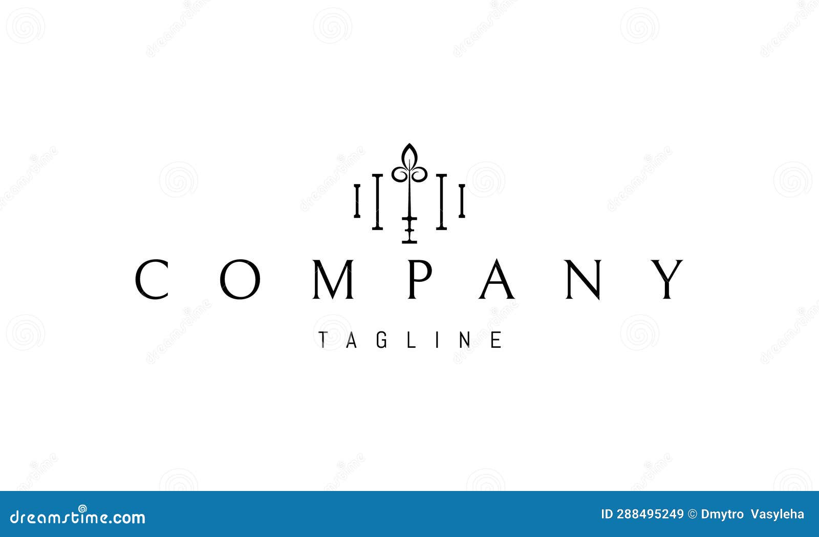 Vector Logo on Which an Abstract Image of Columns with a Key in the ...