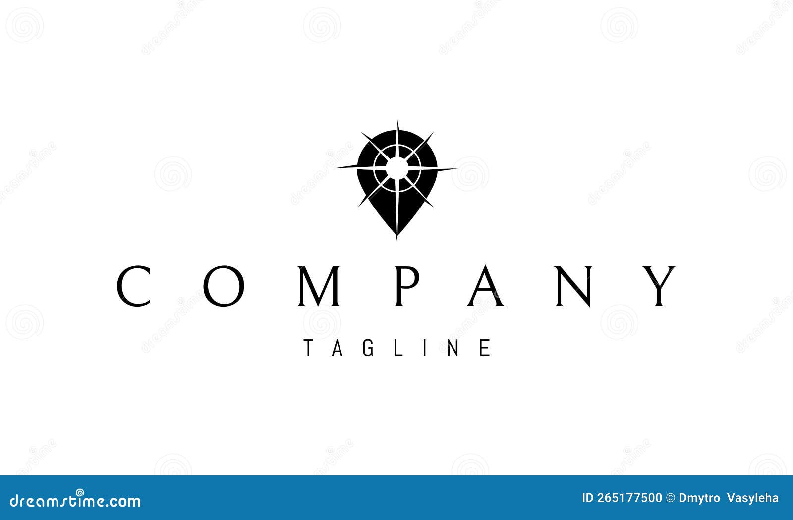 Vector Logo on Which an Abstract Image of a Compass Star in the Form of ...