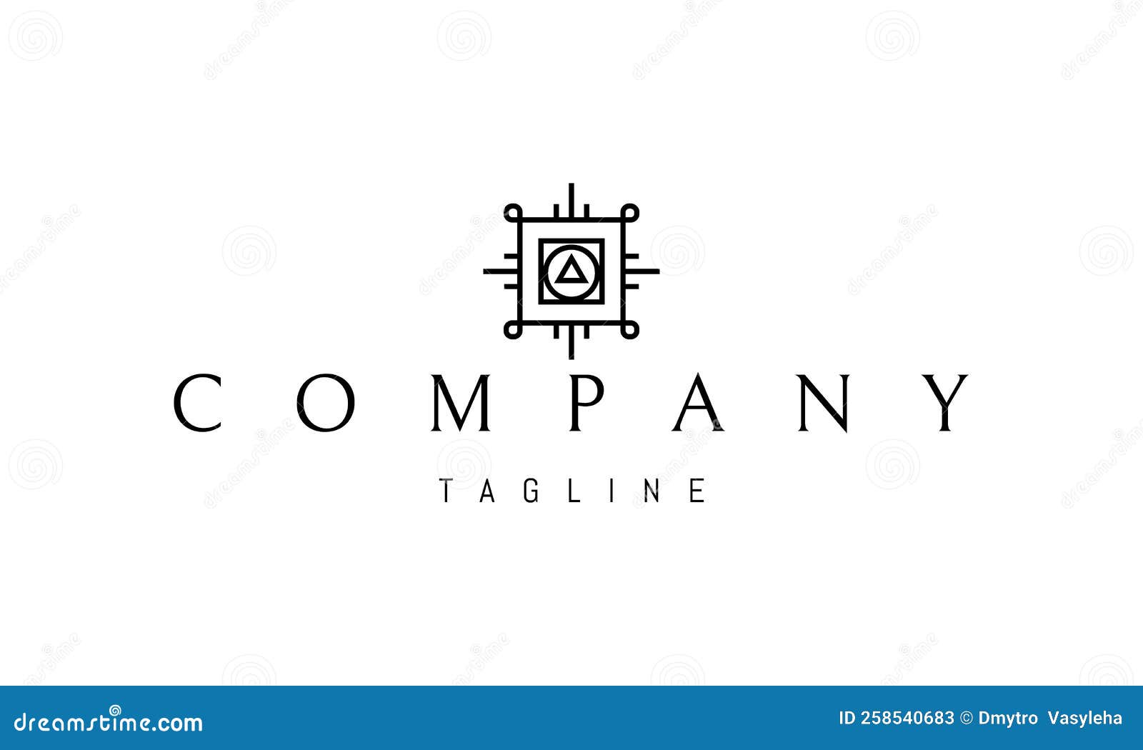 Vector Logo on Which an Abstract Image of a Computer Processor in the ...