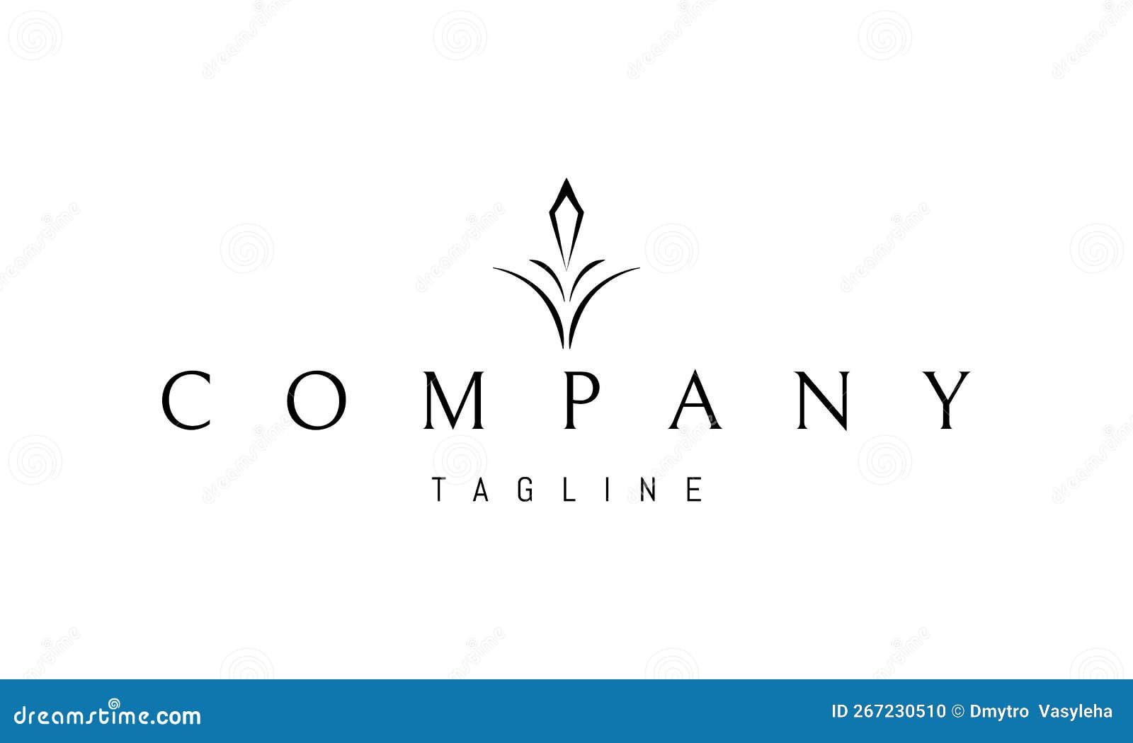 Vector Logo on Which an Abstract Image of a Crystal Flower in a Linear ...