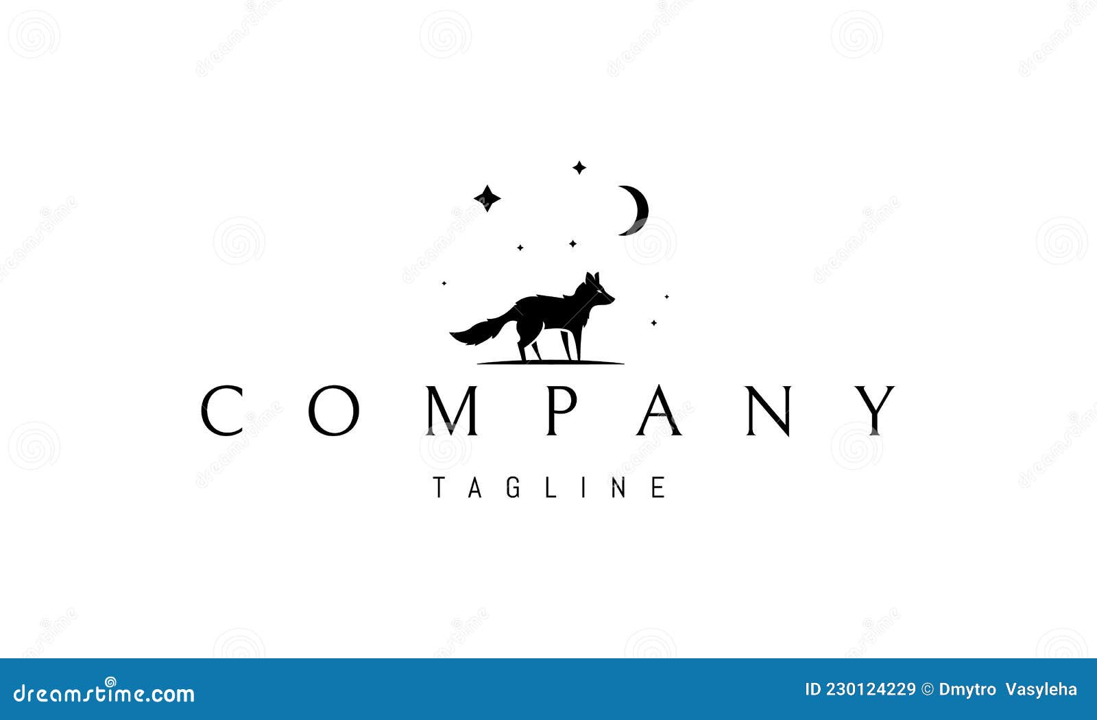 Vector Logo on Which an Abstract Image of a Cute Fox on the Background ...