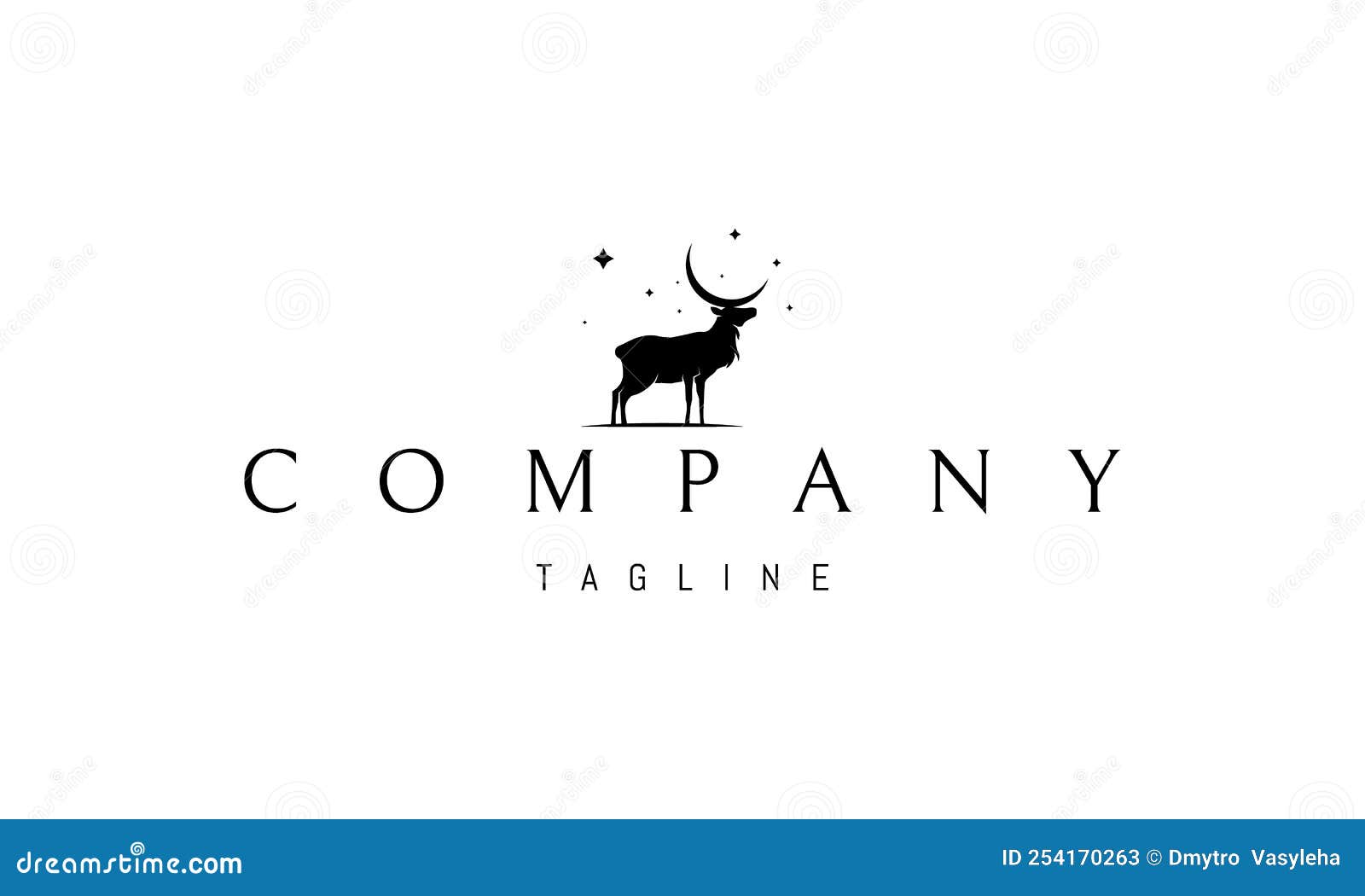 Vector Logo on Which an Abstract Image of a Deer Under the Stars with ...