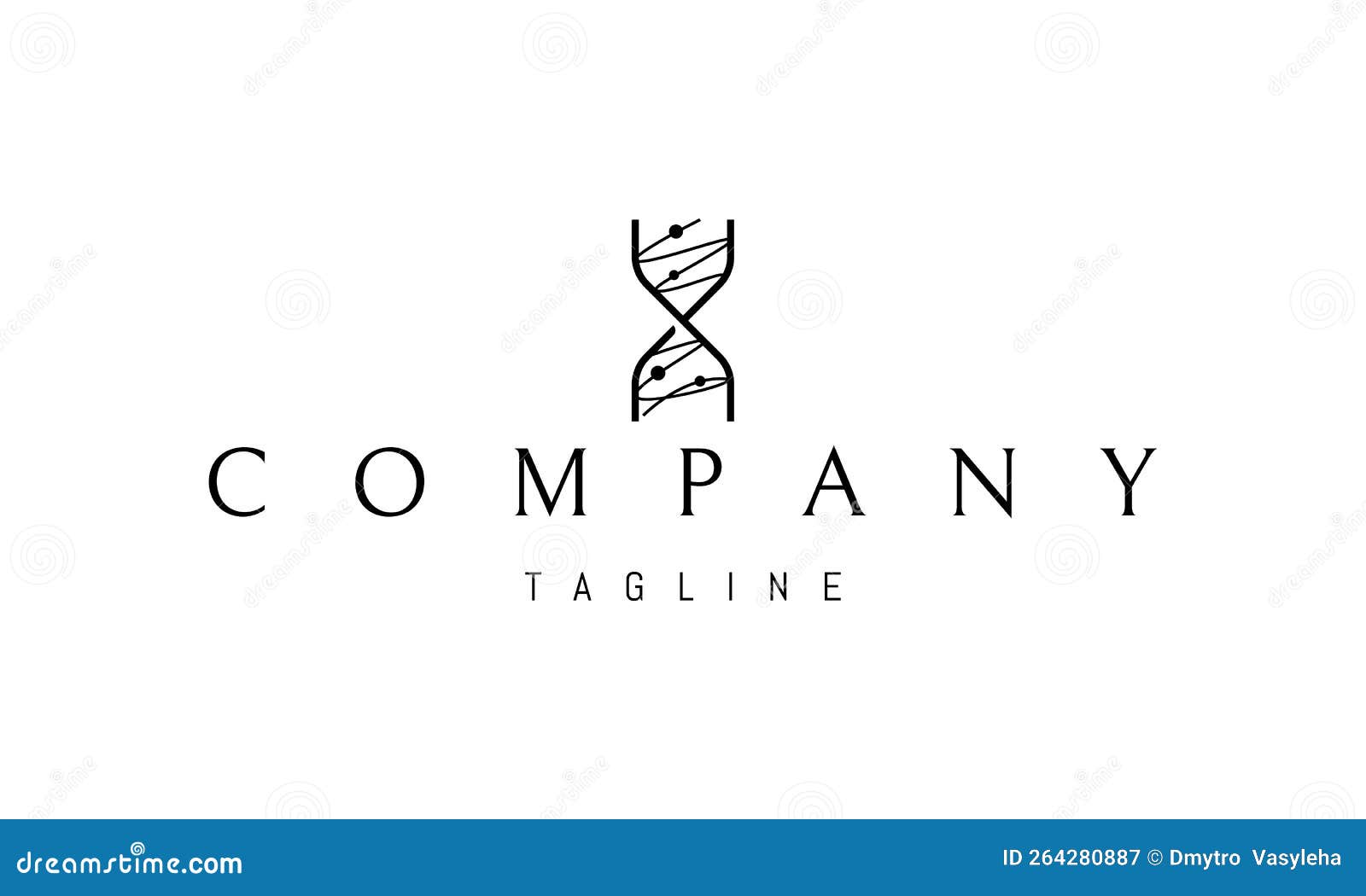 Vector Logo on Which an Abstract Image of the DNA Helix in a Linear ...
