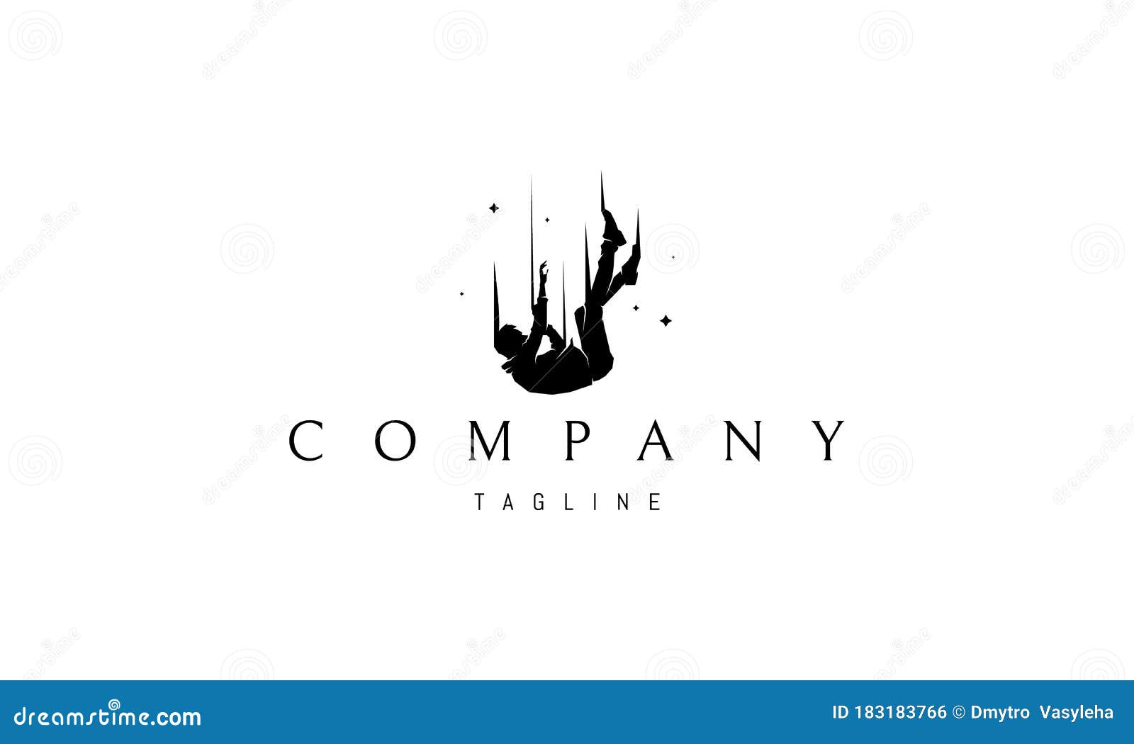 Vector Logo on Which an Abstract Image of a Falling Man. Stock Vector ...