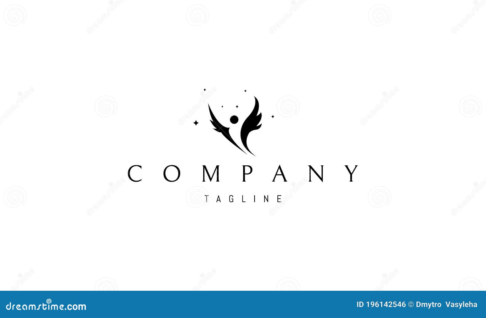 Vector Logo on Which an Abstract Image of a Flying Man. Stock Vector ...