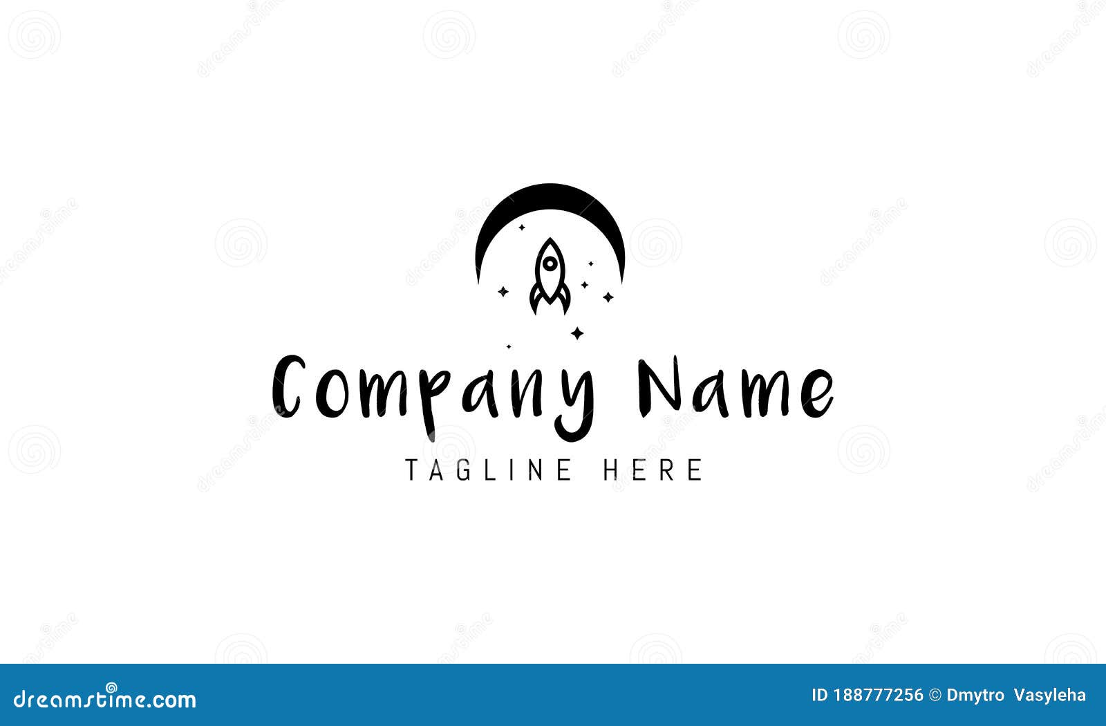 Vector Logo on Which an Abstract Image of a Flying Rocket in Space ...