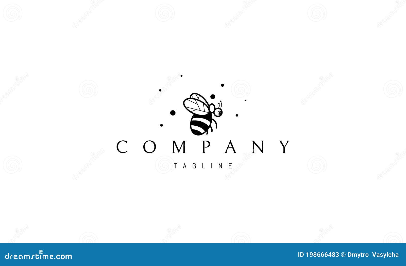 Vector Logo On Which An Abstract Image Of A Funny Flying Bee On The ...