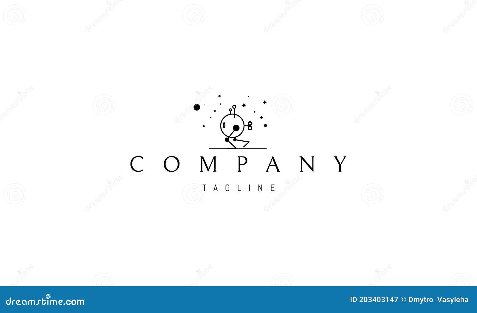 Vector Logo on Which an Abstract Image of a Funny Round Robot. Stock ...