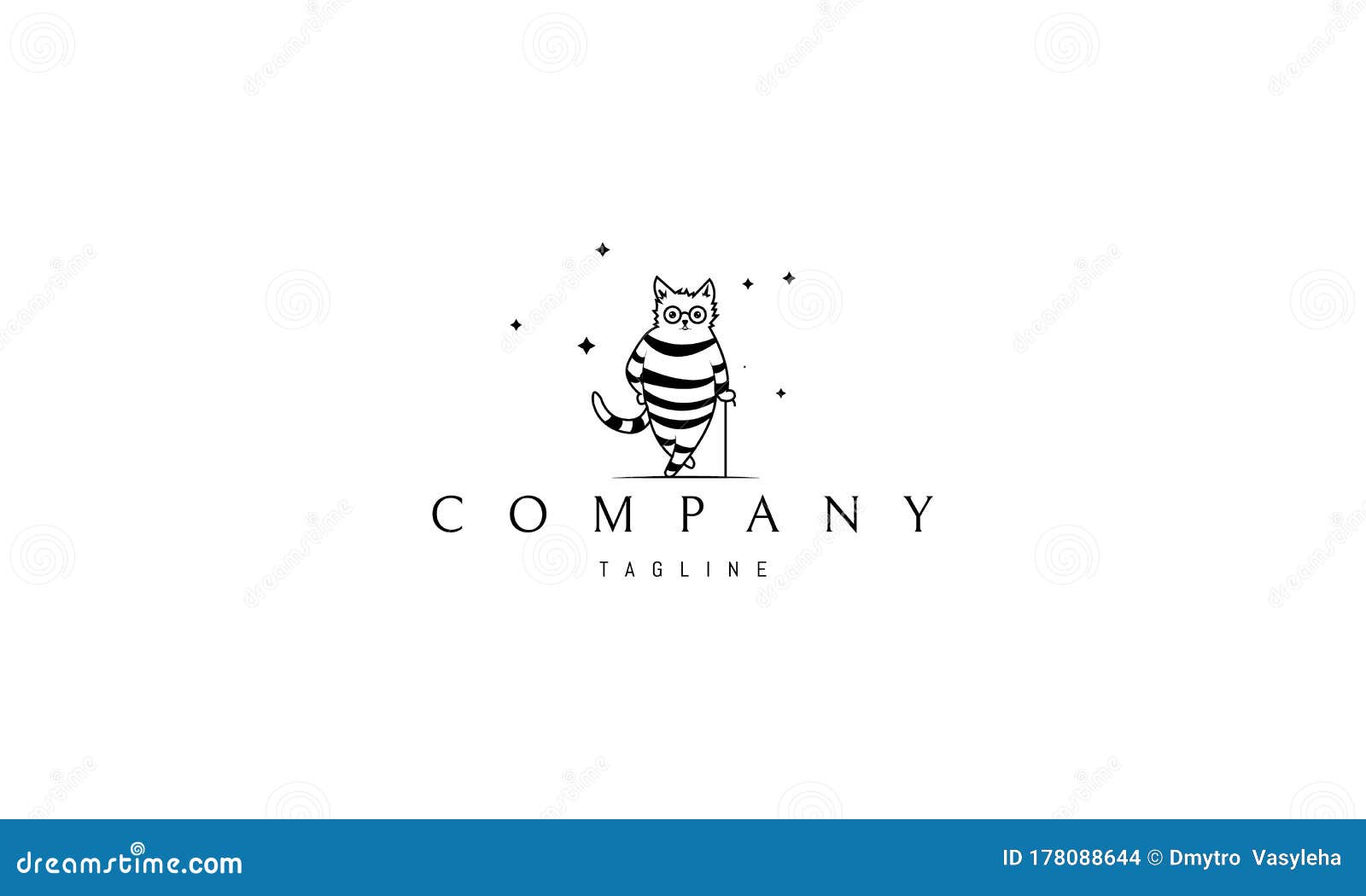 Vector Logo on Which an Abstract Image of a Funny Tabby Cat. Stock ...